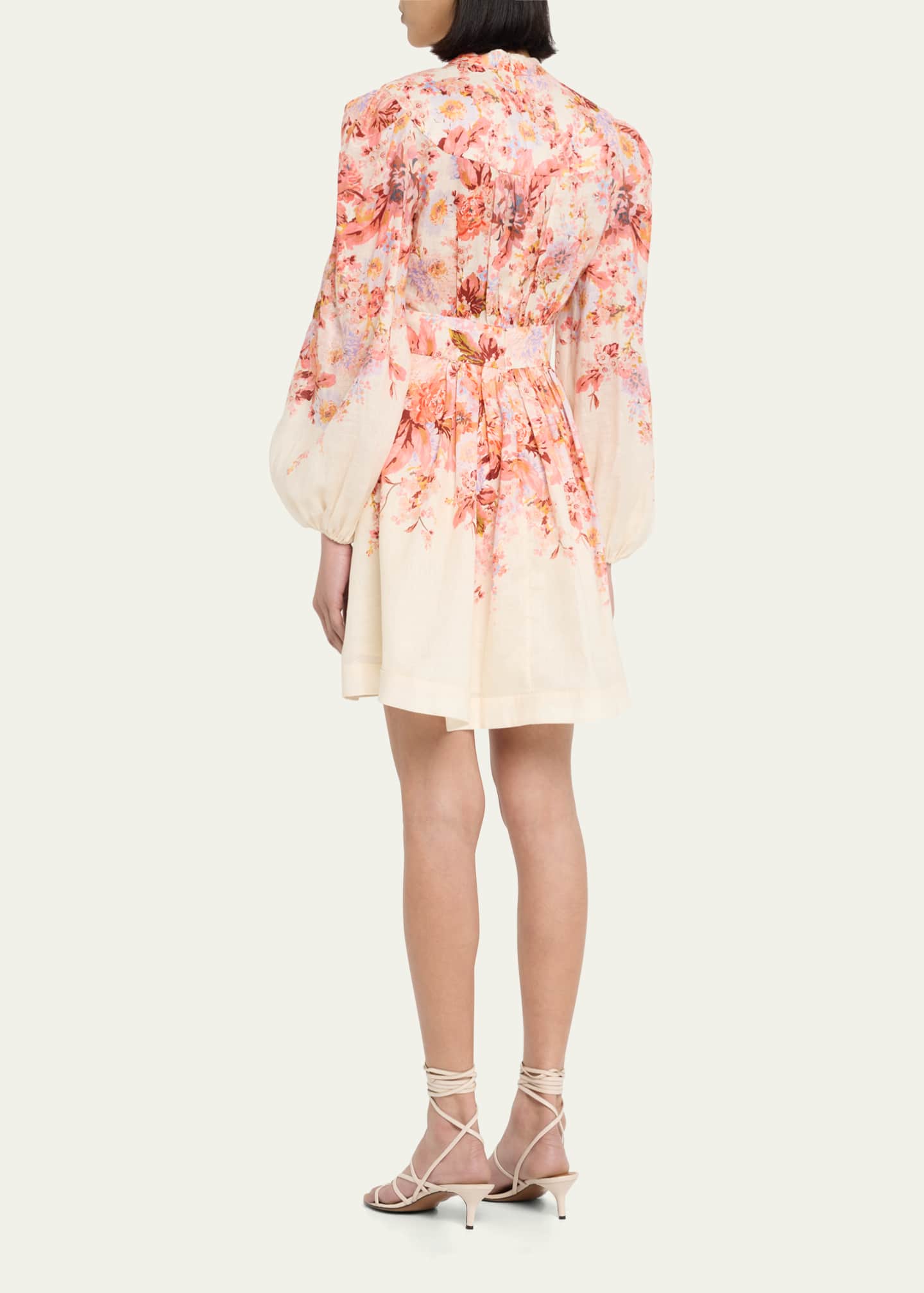 Zimmermann Devi Floral Plunge Mini Dress - Bergdorf Goodman