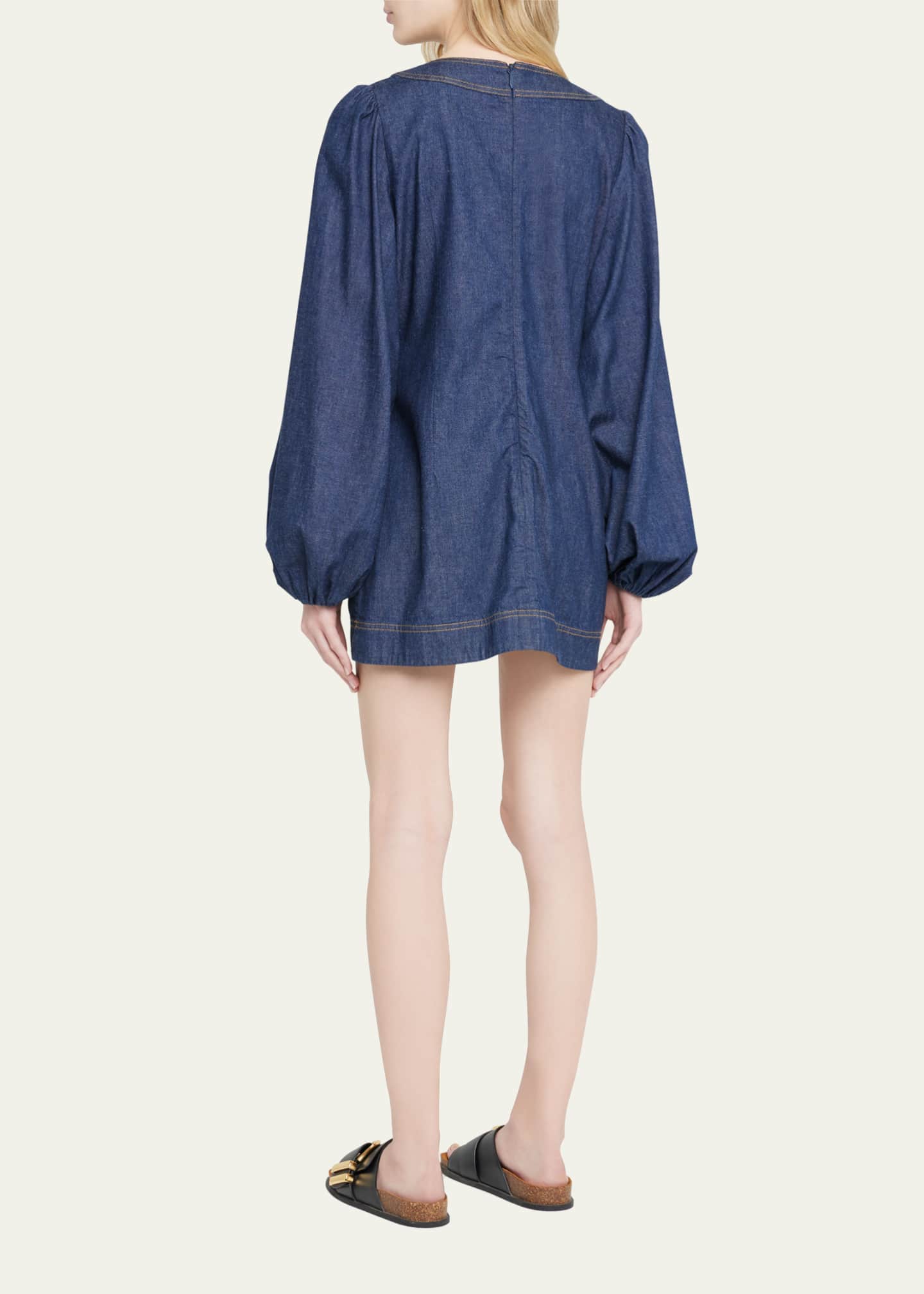 Zimmermann Devi Denim Lace-Up Tunic Dress - Bergdorf Goodman