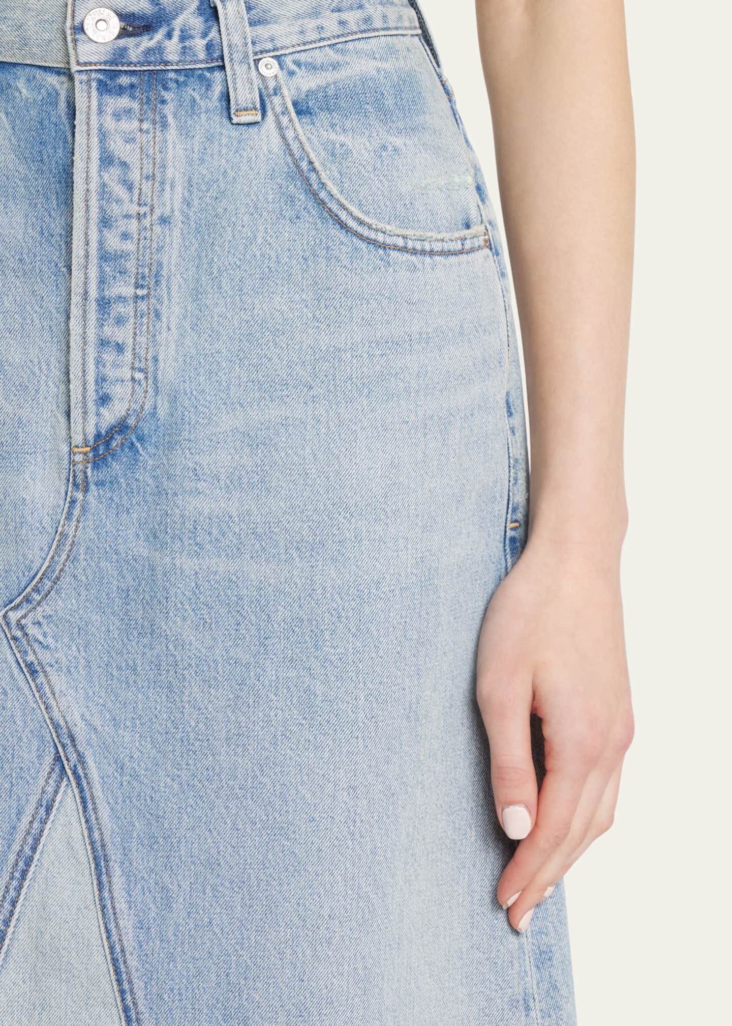 Citizens of Humanity Park Two-Tone Denim Rework Skirt - Bergdorf Goodman