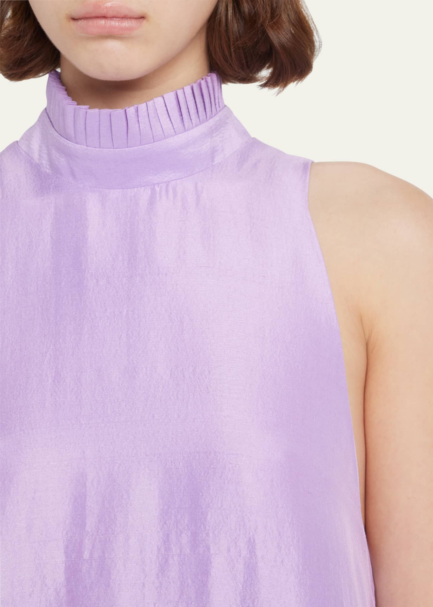 Azeeza Alcott High-Neck Sleeveless Silk Mini Dress - Bergdorf Goodman