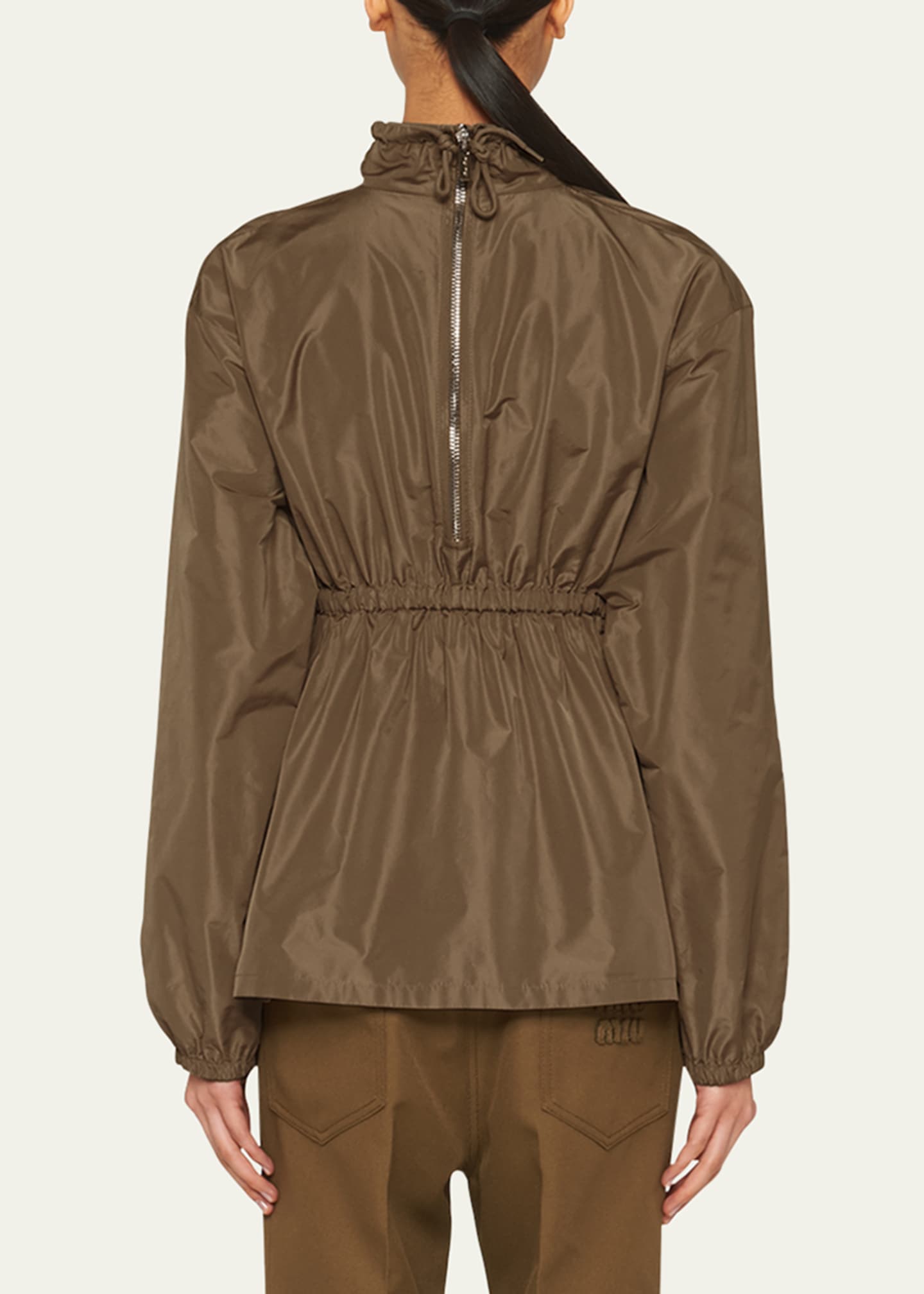 Miu Miu Logo-Print Utility Top with Pockets - Bergdorf Goodman