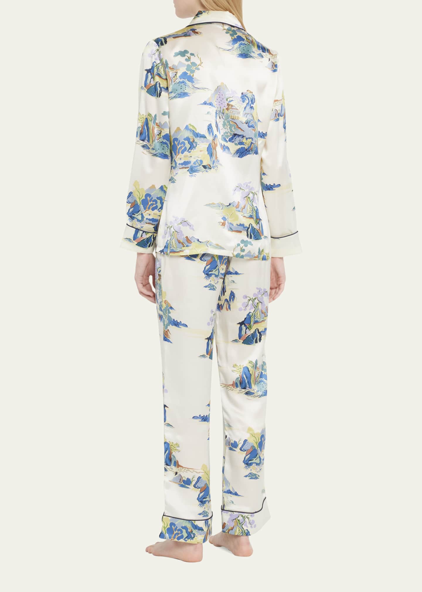 Olivia Von Halle Lila Landscape Print Silk Pajama Set Bergdorf Goodman