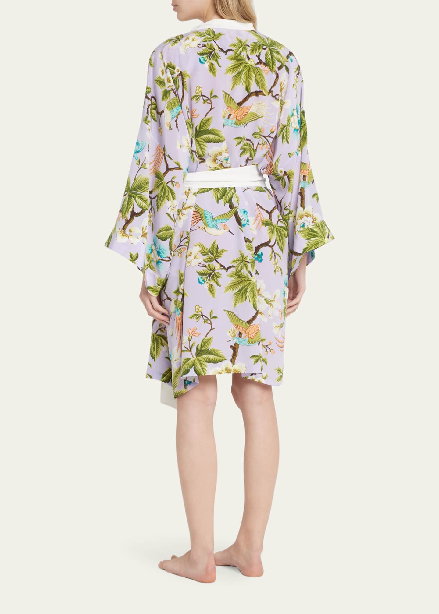Olivia Von Halle Mimi Floral-Print Silk Robe - Bergdorf Goodman