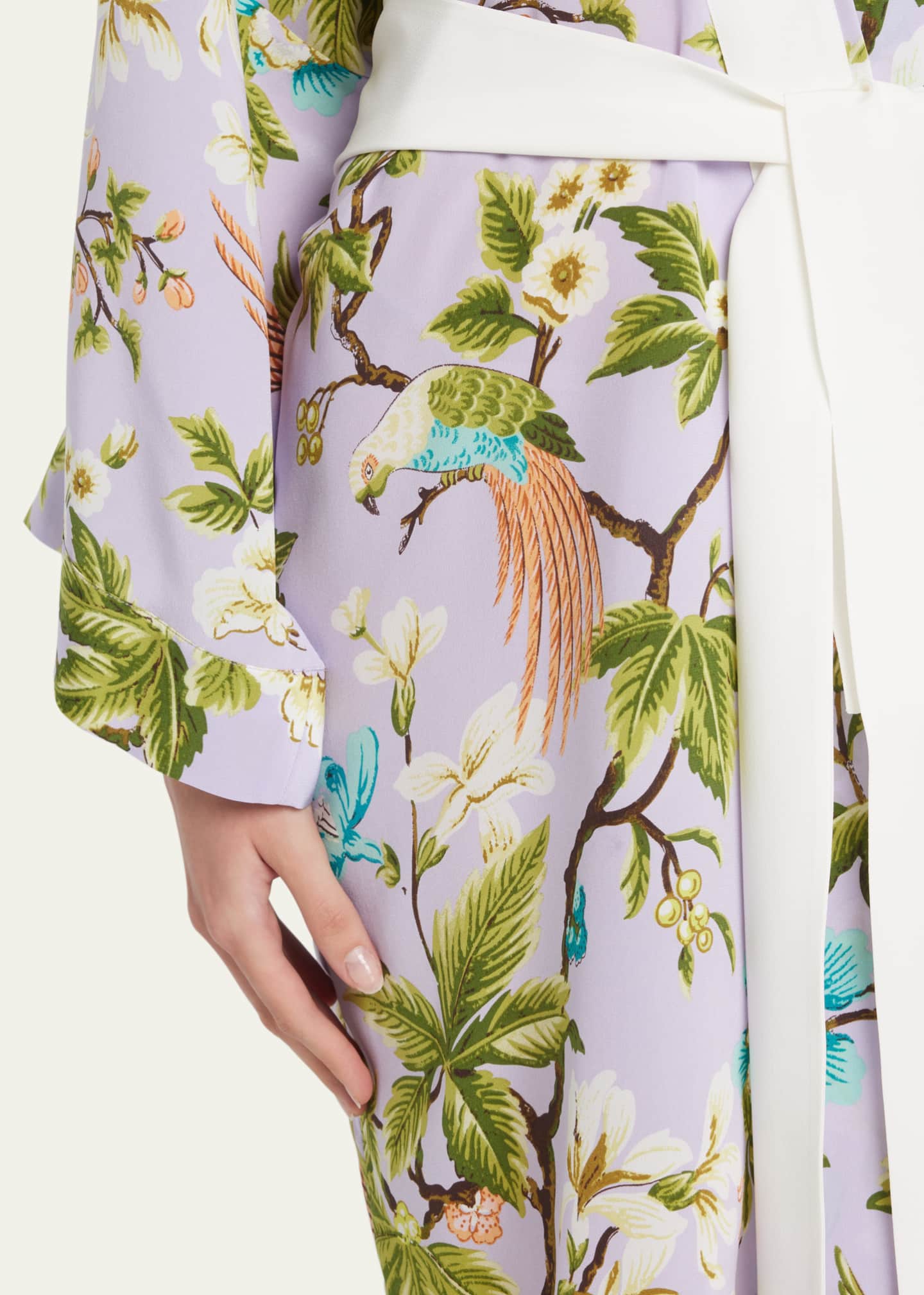 Olivia Von Halle Mimi Floral-Print Silk Robe - Bergdorf Goodman