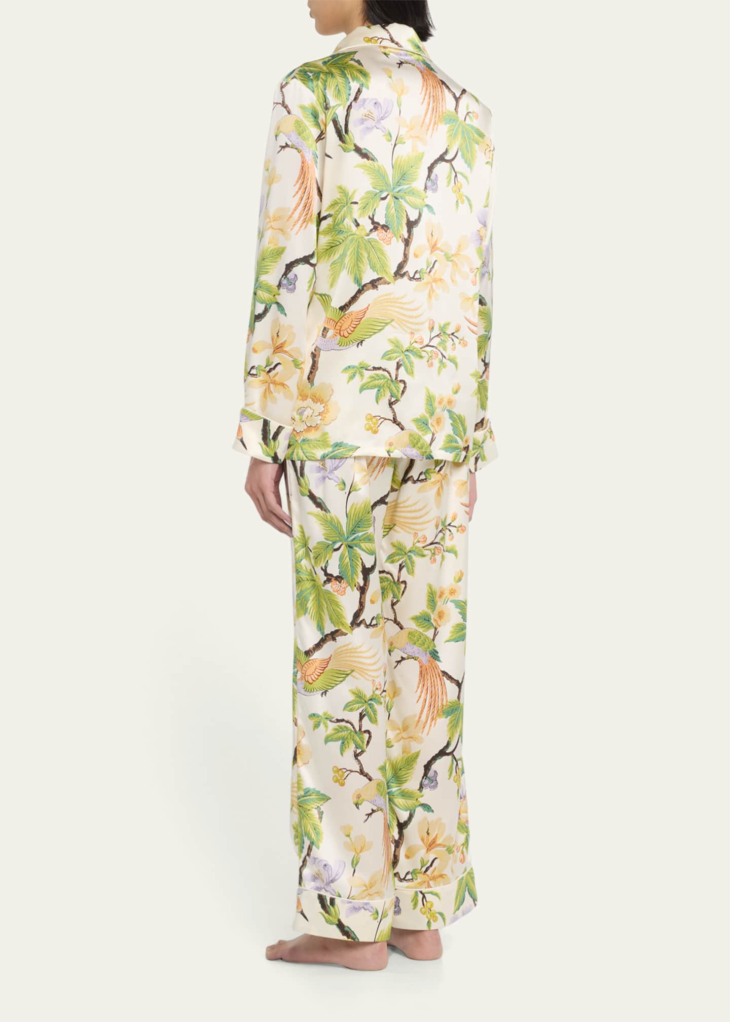 Olivia Von Halle Lila Floral Print Silk Pajama Set Bergdorf Goodman
