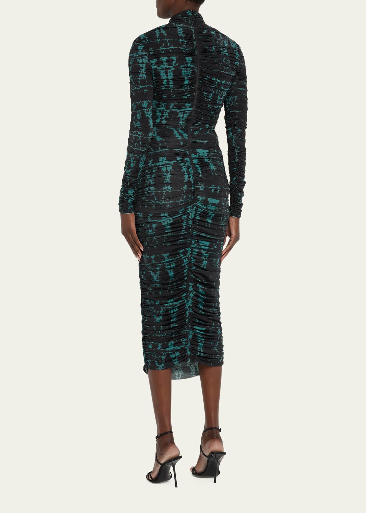 Alex Perry Body-Con Ruched Mock-Neck Midi Dress - Bergdorf Goodman