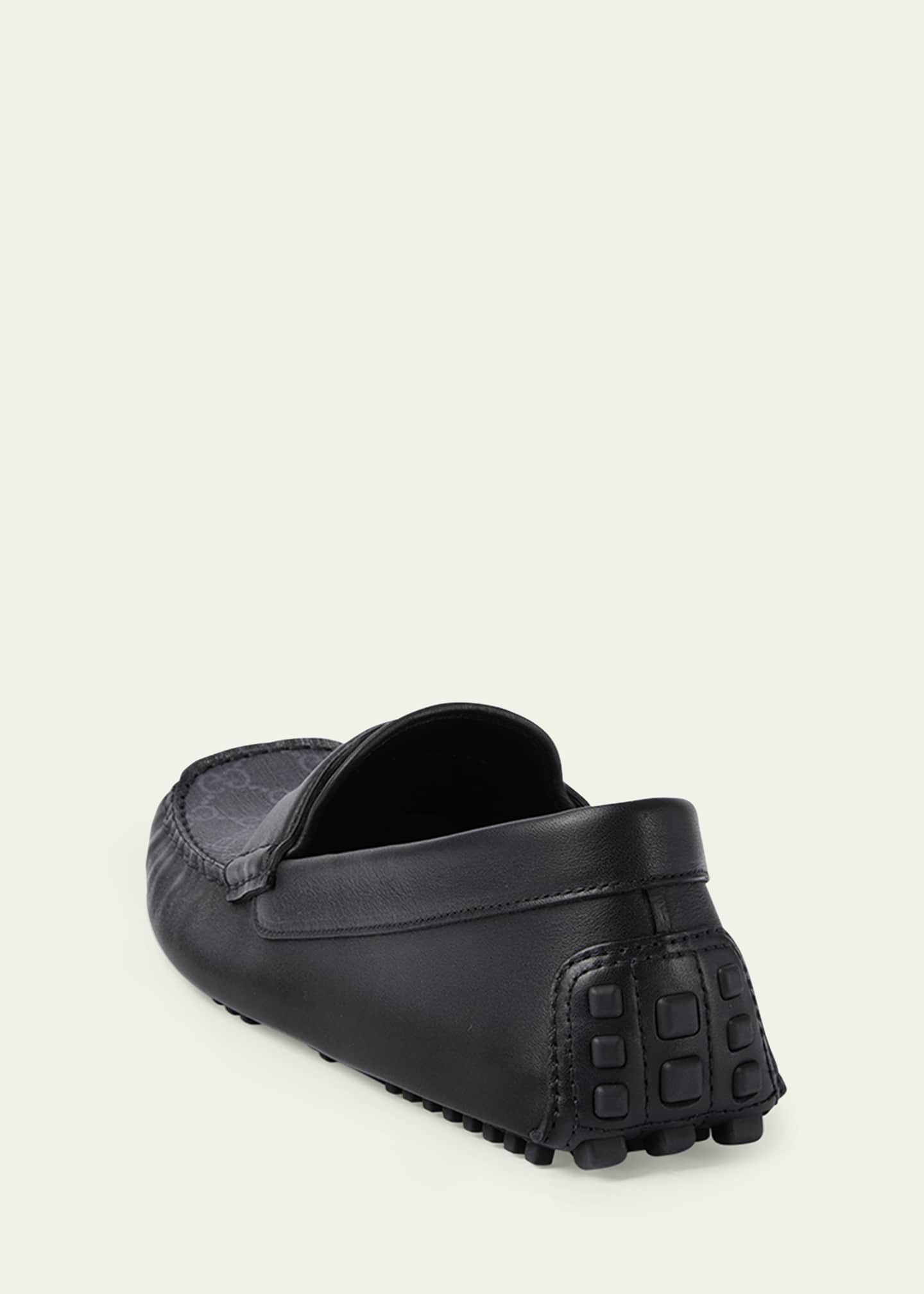 Gucci Men's Ayrton Interlocking G Leather Drivers - Bergdorf Goodman