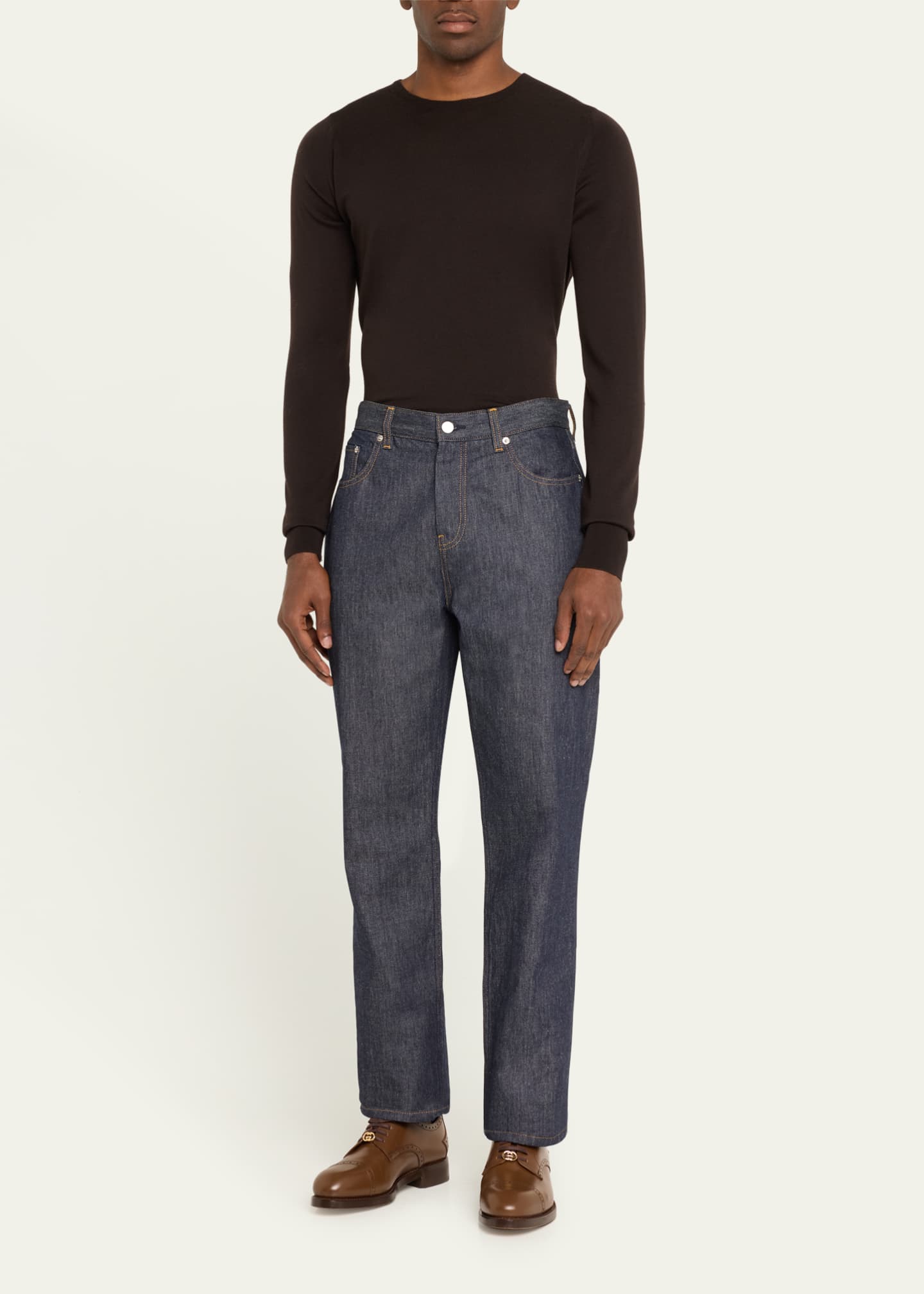 Gucci Men's Rooster Brogue Leather Derby Shoes - Bergdorf Goodman