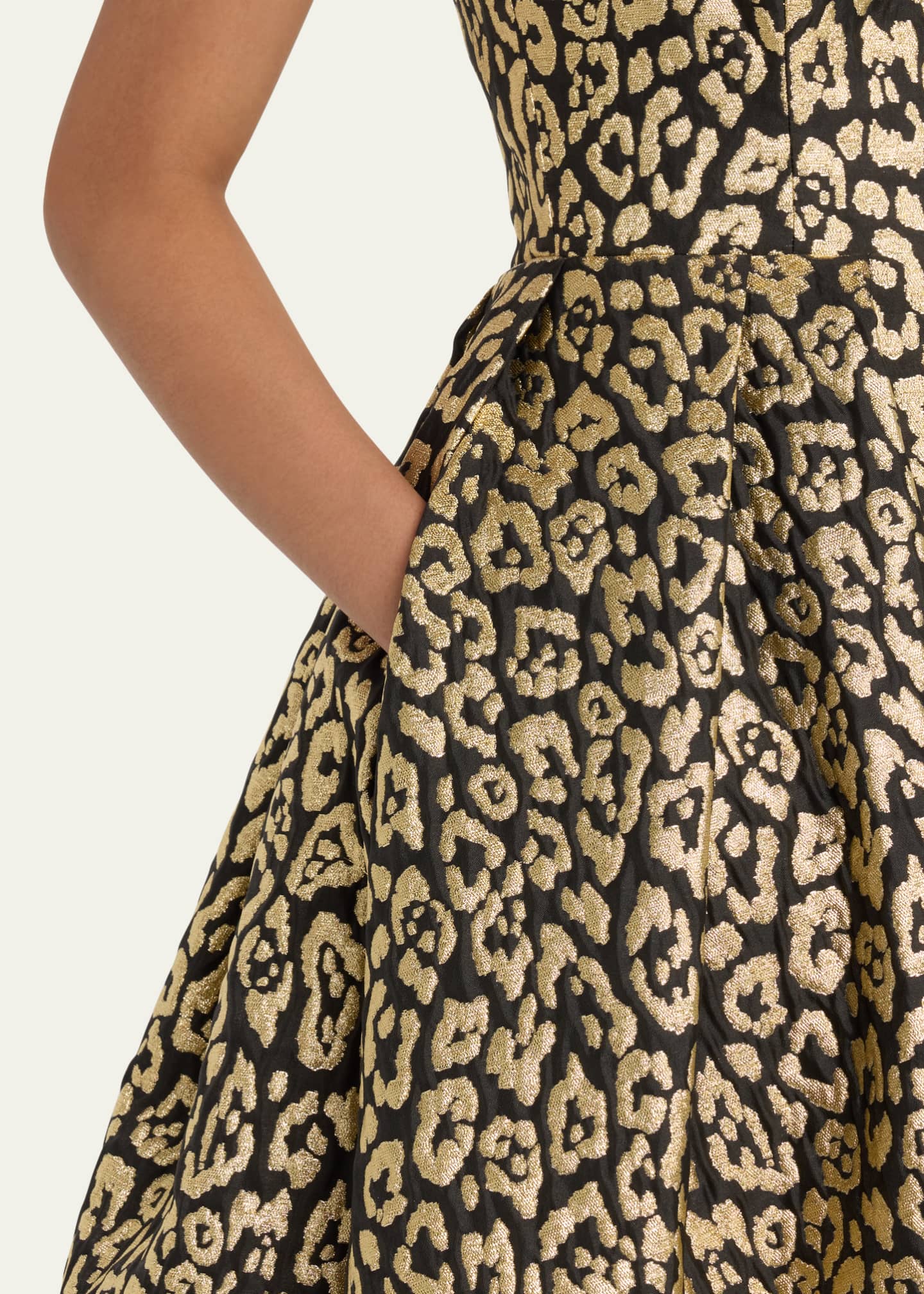Carolina Herrera Leopard-Jacquard Strapless Column Gown With Attached ...
