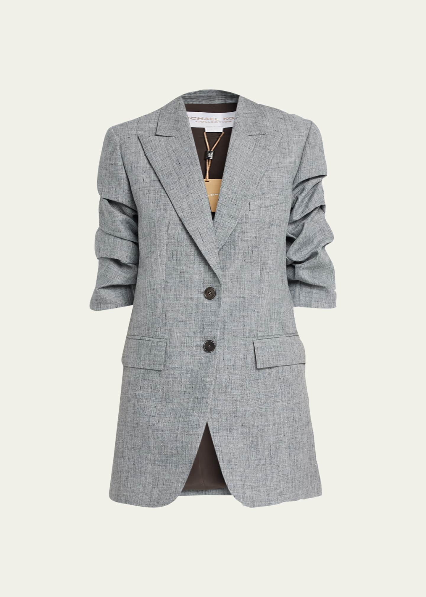 Michael Kors Collection Crushed-Sleeve Linen Jacket - Bergdorf Goodman