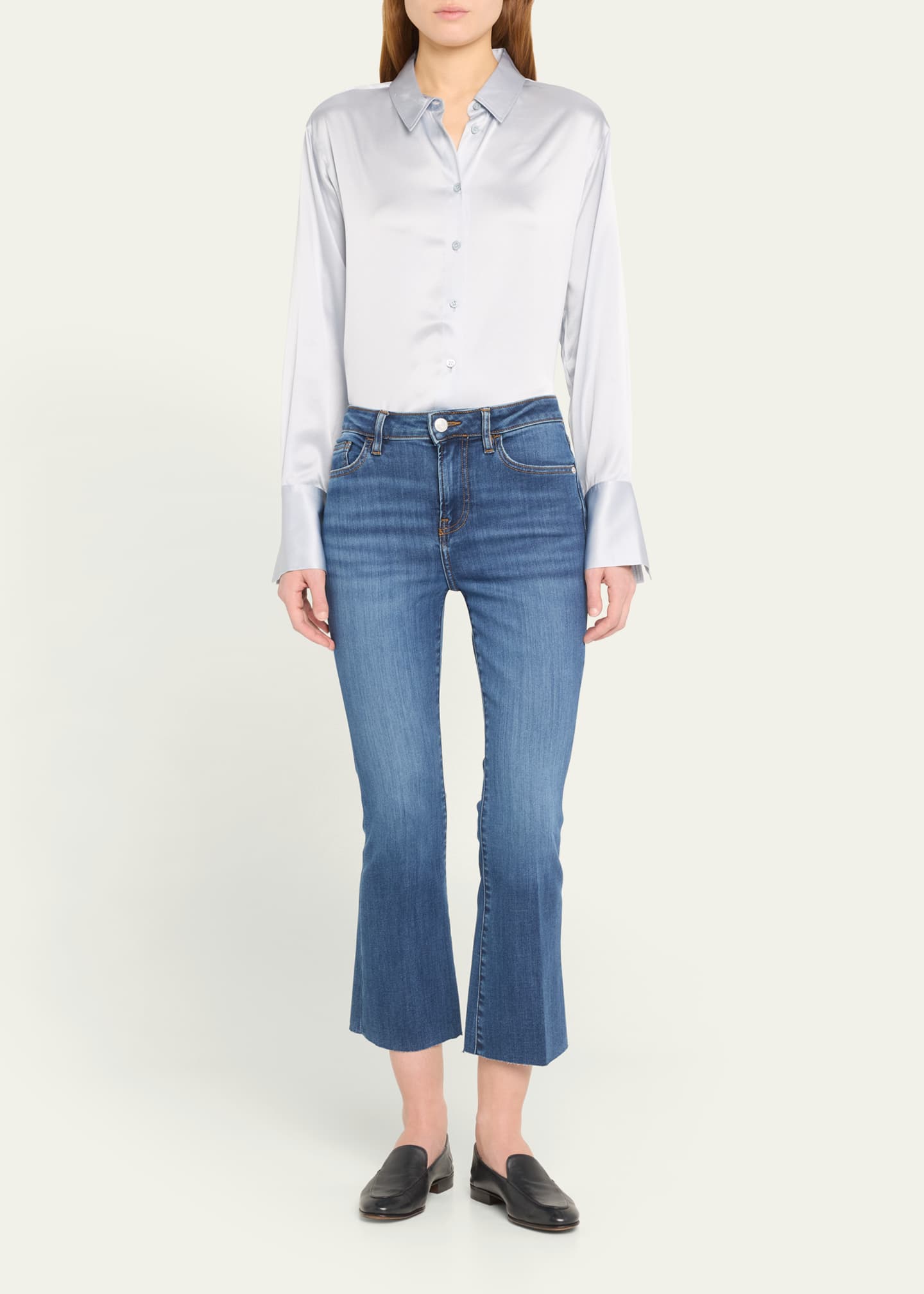 FRAME Le Crop Mini Boot Raw After Jeans - Bergdorf Goodman