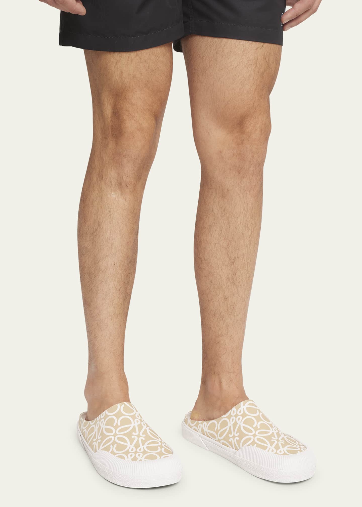 Loewe Men's Terra Allover Anagram Mule Slides - Bergdorf Goodman