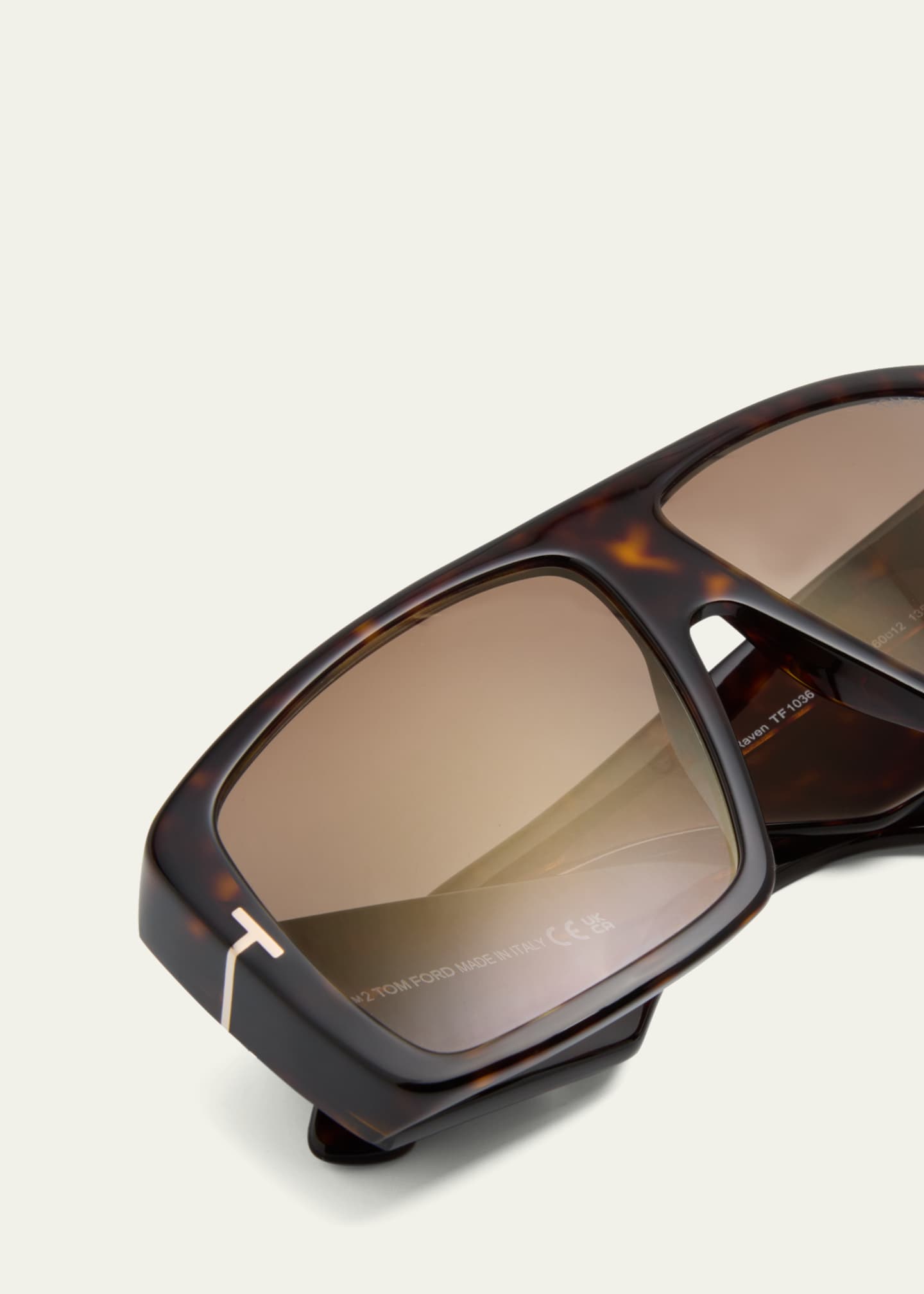TOM FORD Raven Square Havana Acetate Sunglasses - Bergdorf Goodman
