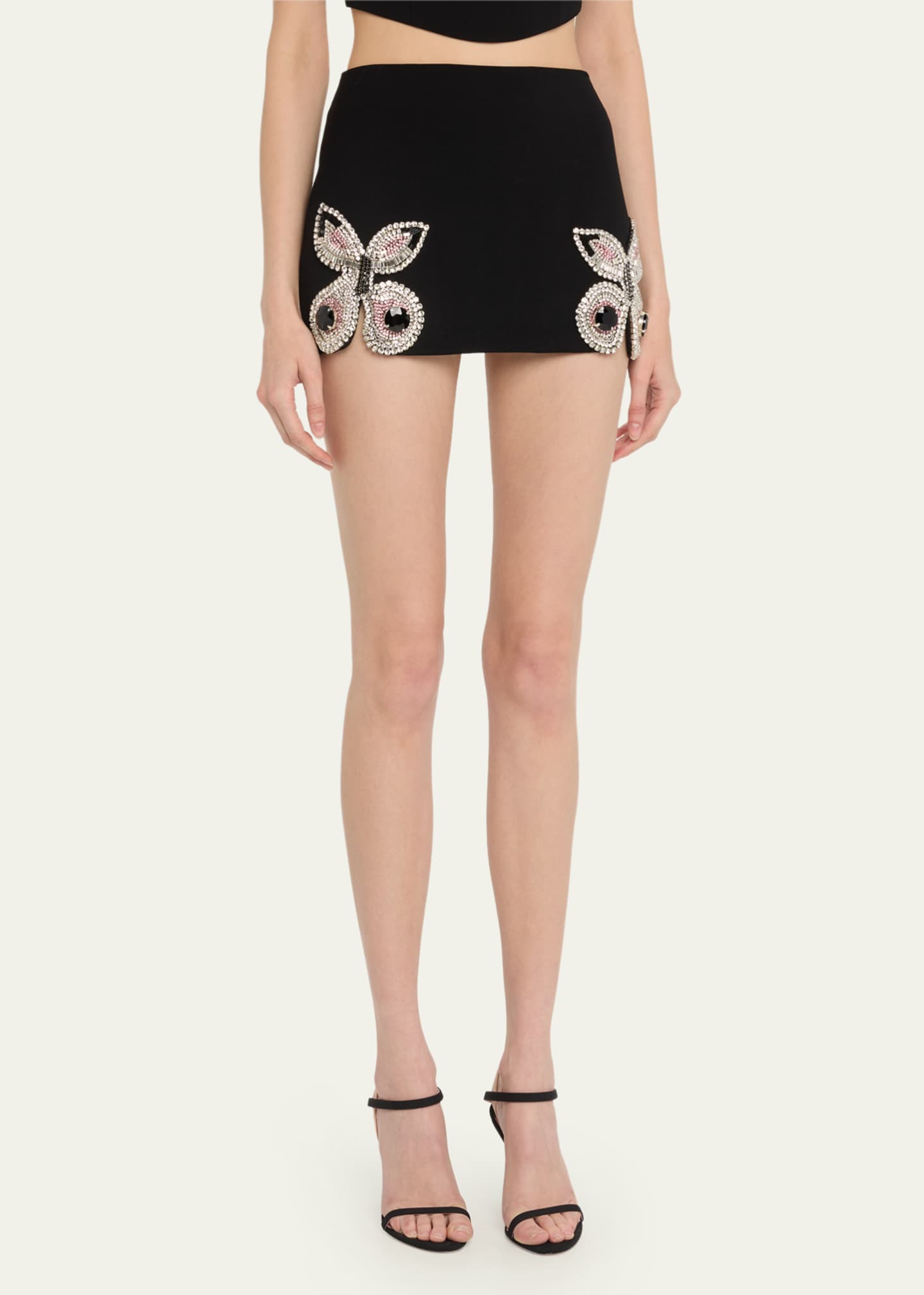 AREA Embroidered Butterfly Mini Skirt - Bergdorf Goodman