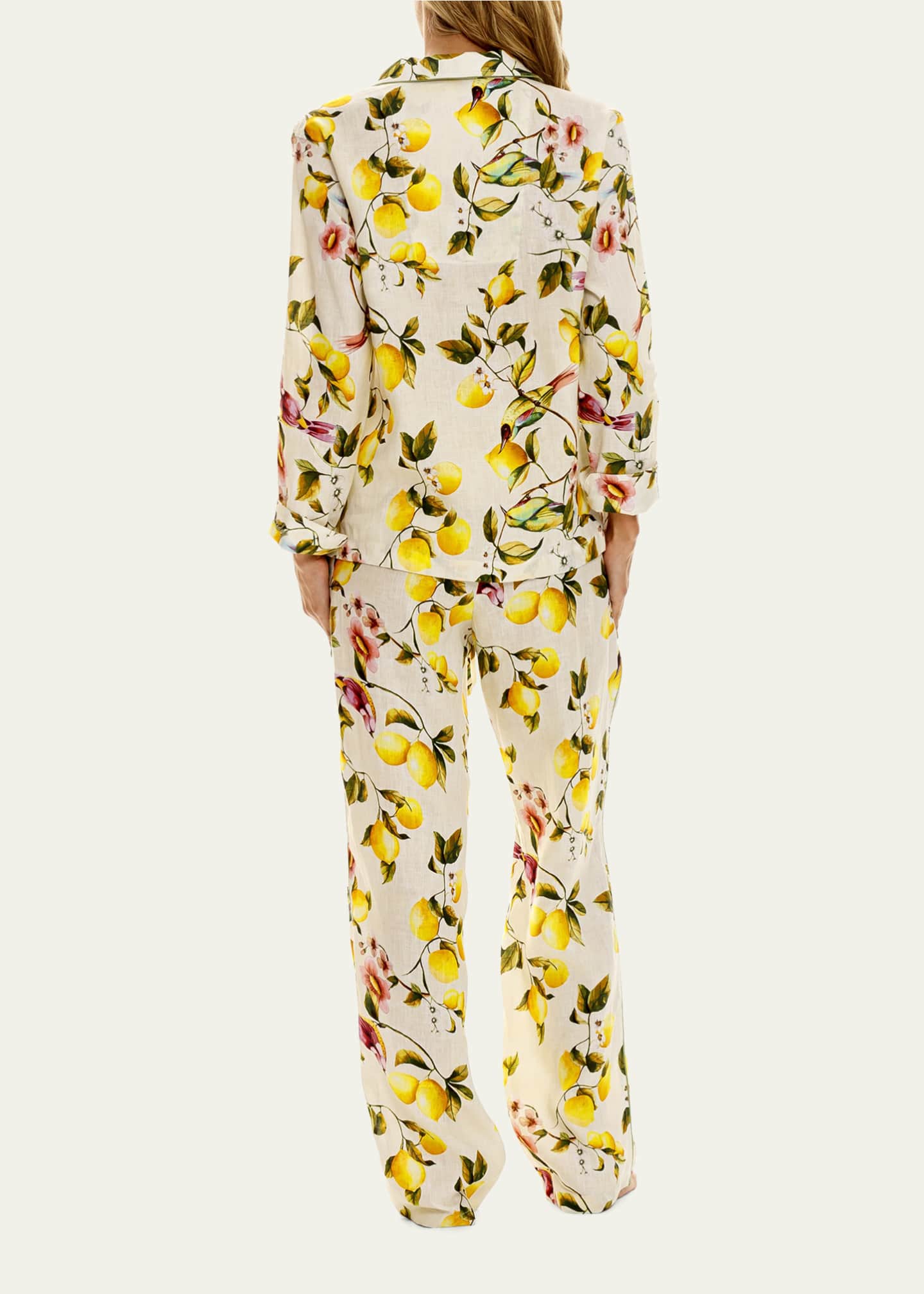 The Lazy Poet Emma Lemon-Print Cotton Pajama Set - Bergdorf Goodman
