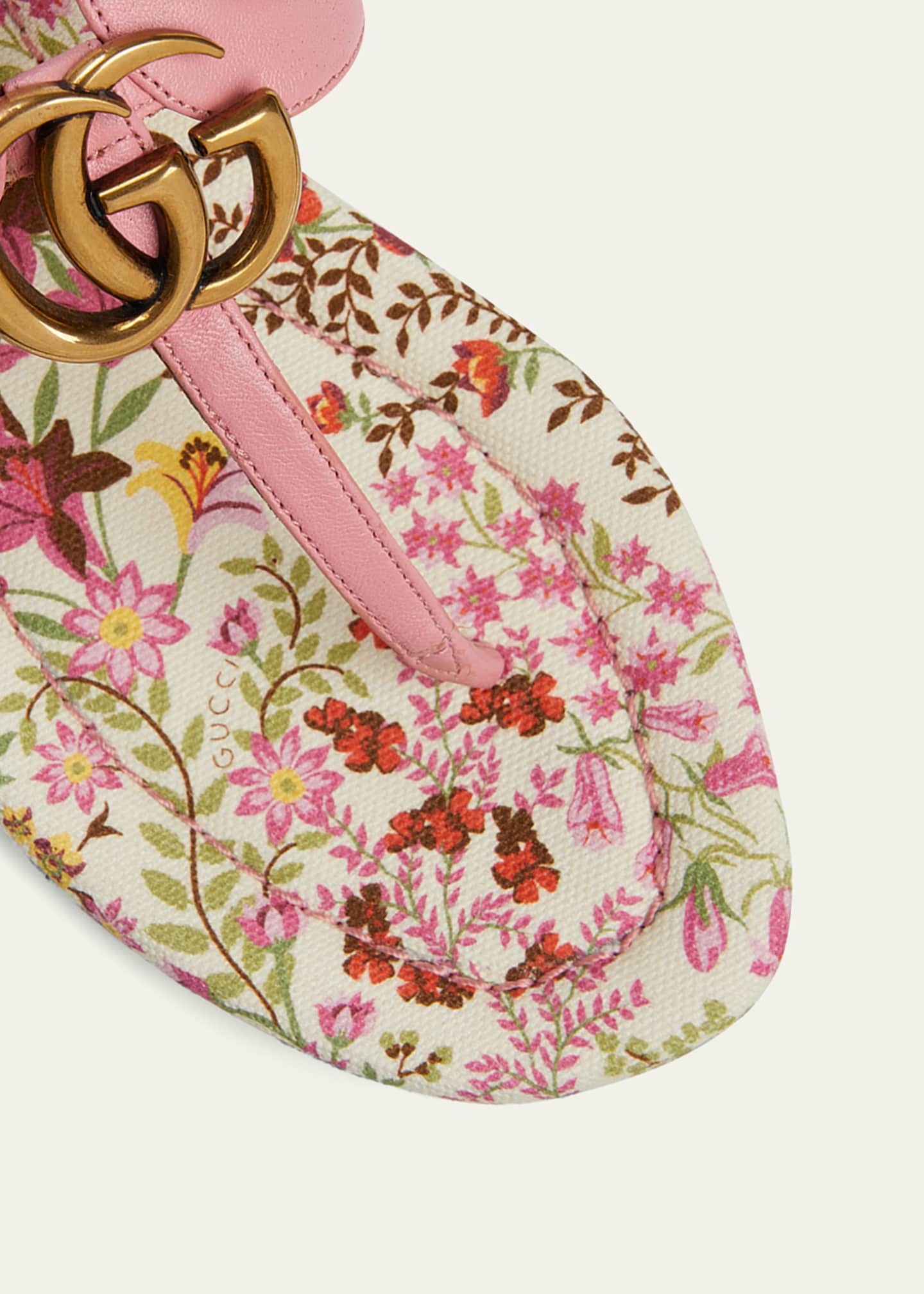 Gucci Double G Marmont Leather Thong Sandals - Bergdorf Goodman