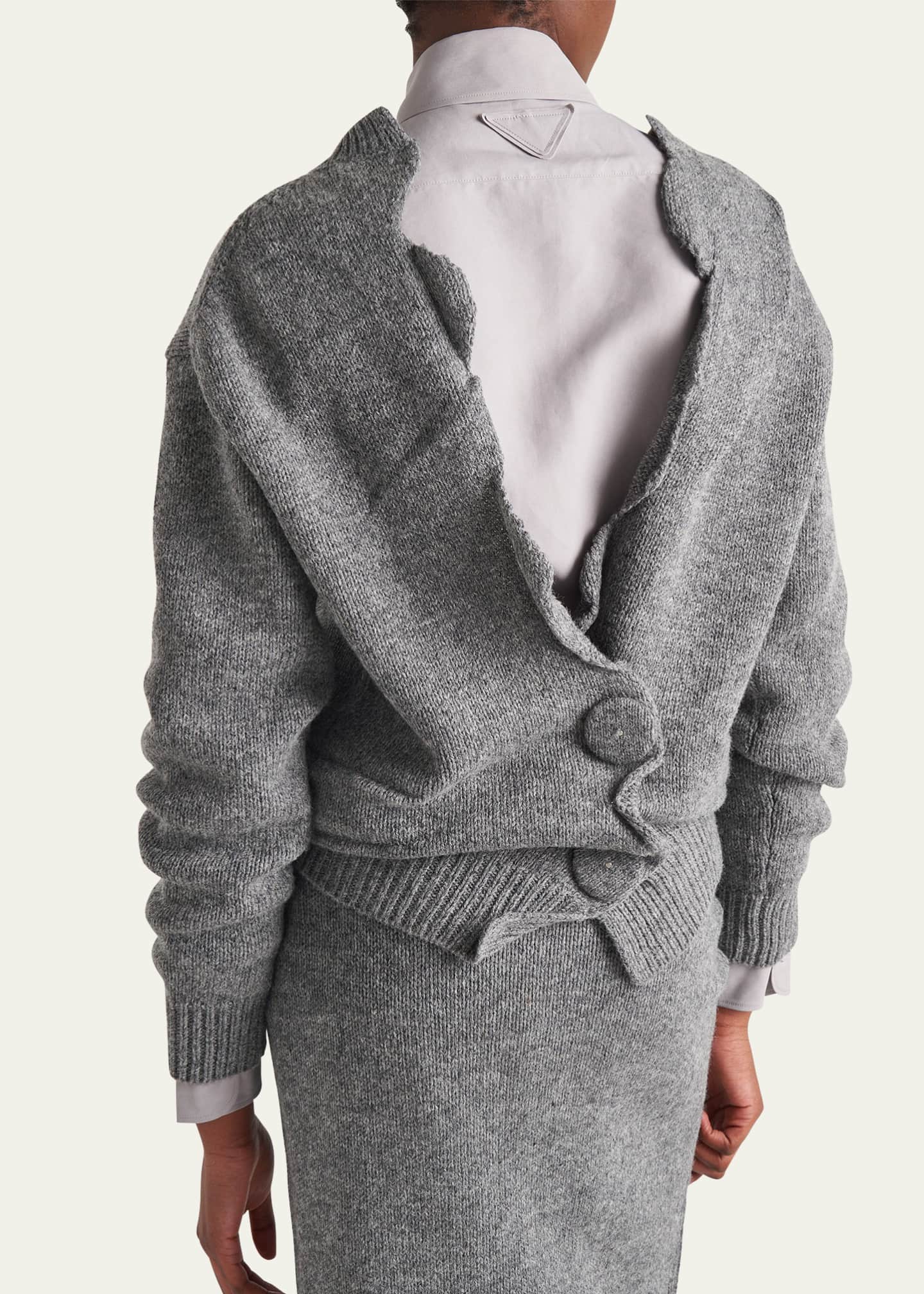 Prada Open Back Cashmere Blend Sweater - Bergdorf Goodman