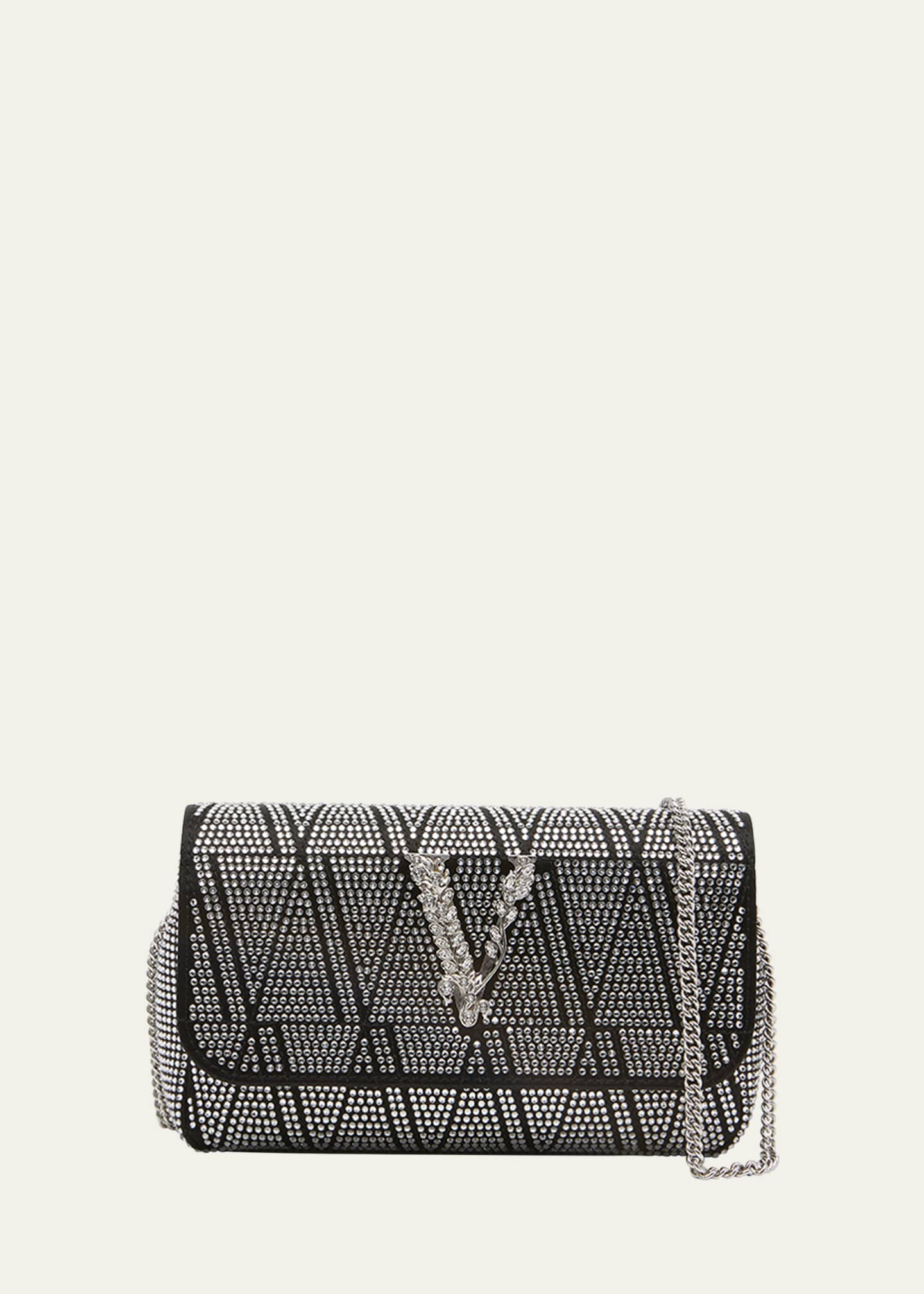 Versace Virtus Mini Embellished Canvas Shoulder Bag - Bergdorf Goodman