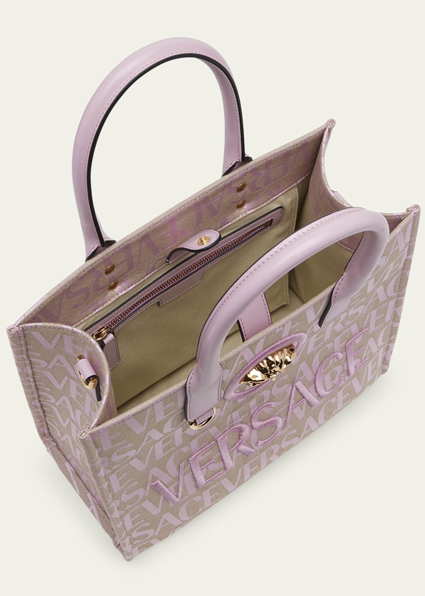 Versace La Medusa Small Logo Canvas Tote Bag - Bergdorf Goodman