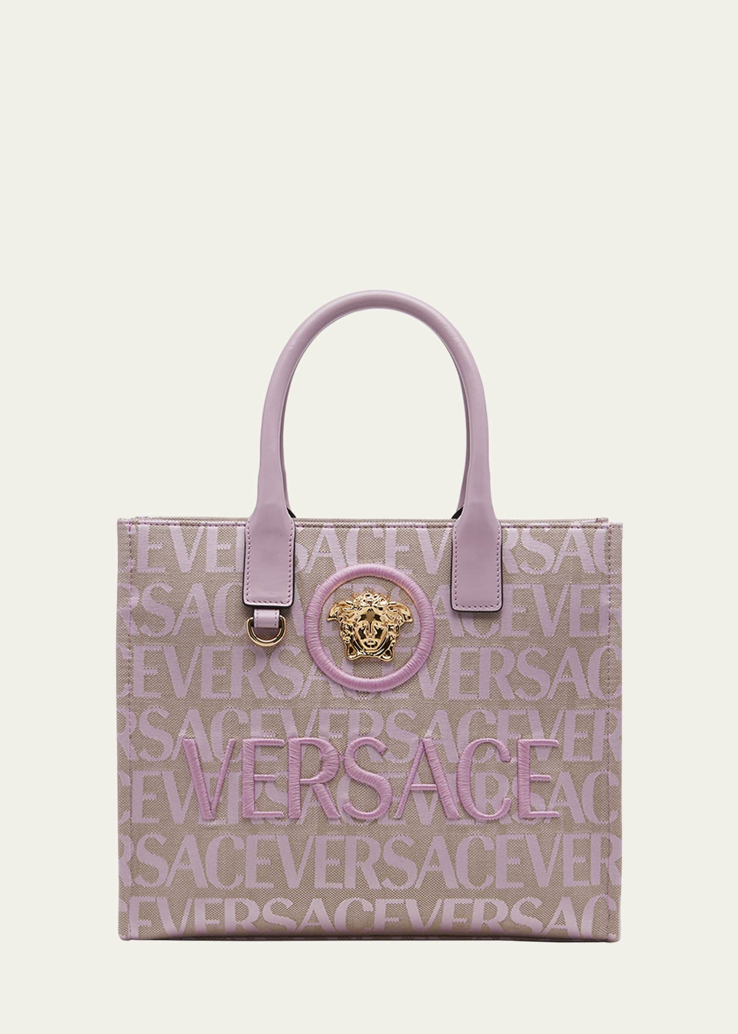 Versace La Medusa Small Logo Canvas Tote Bag - Bergdorf Goodman