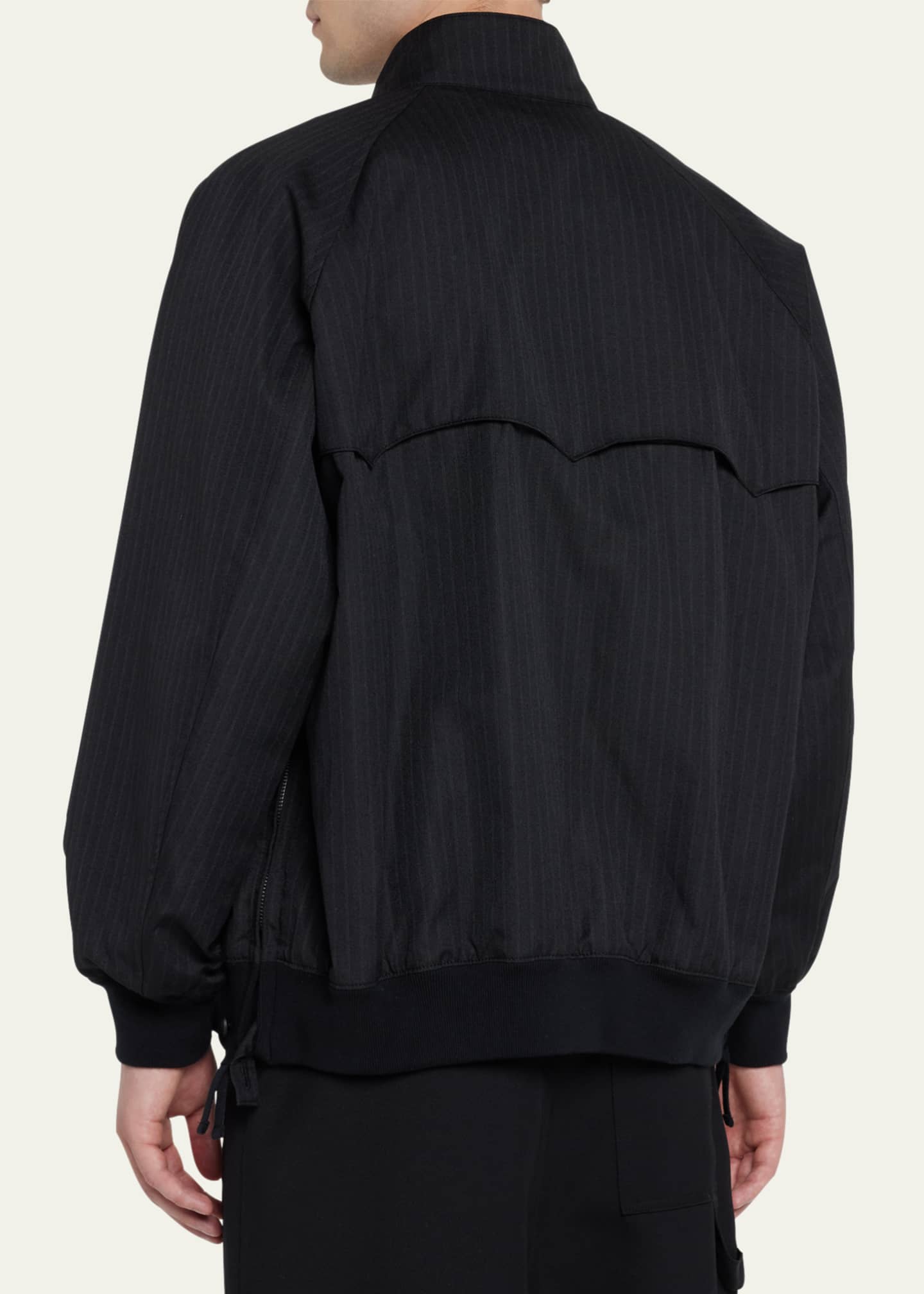 CDG HOMME Men's Pinstripe Side-Zip Harrington Jacket - Bergdorf Goodman