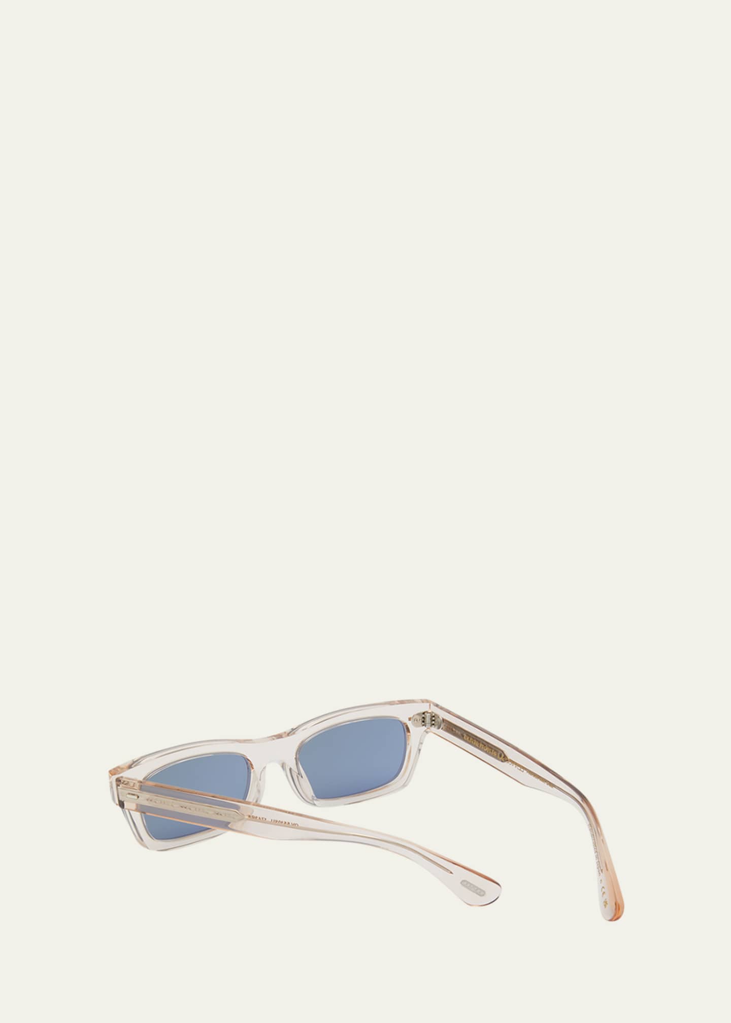 Oliver Peoples Semi-Transparent Acetate & Crystal Rectangle Sunglasses ...