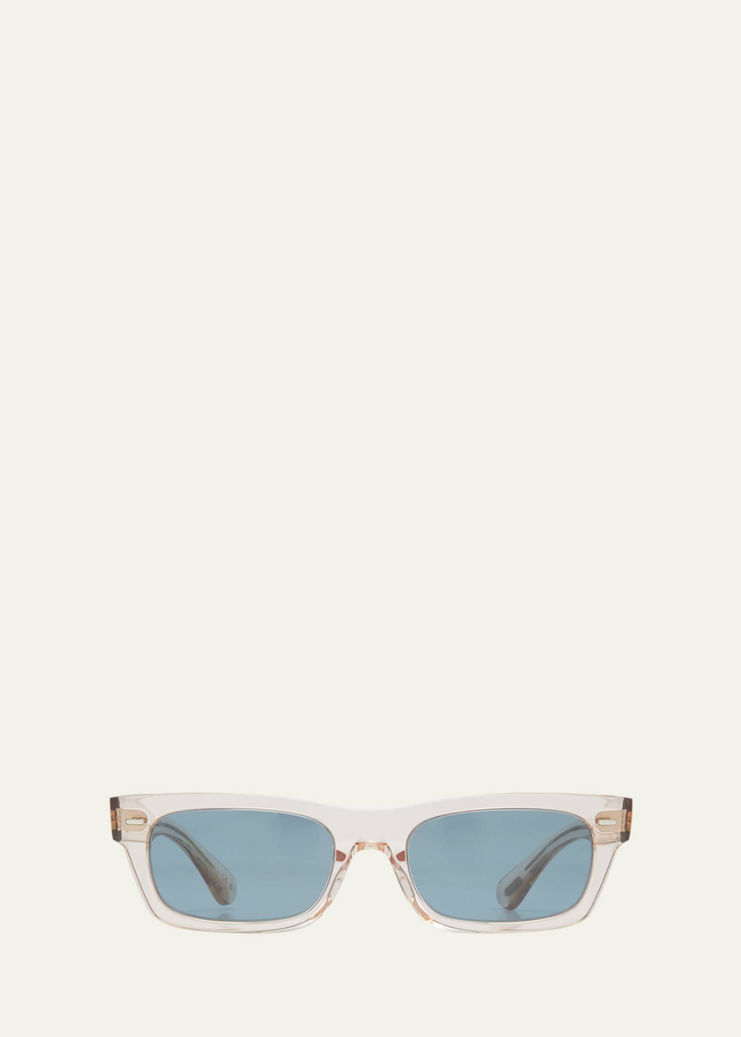 Oliver Peoples Semi-Transparent Acetate & Crystal Rectangle Sunglasses ...
