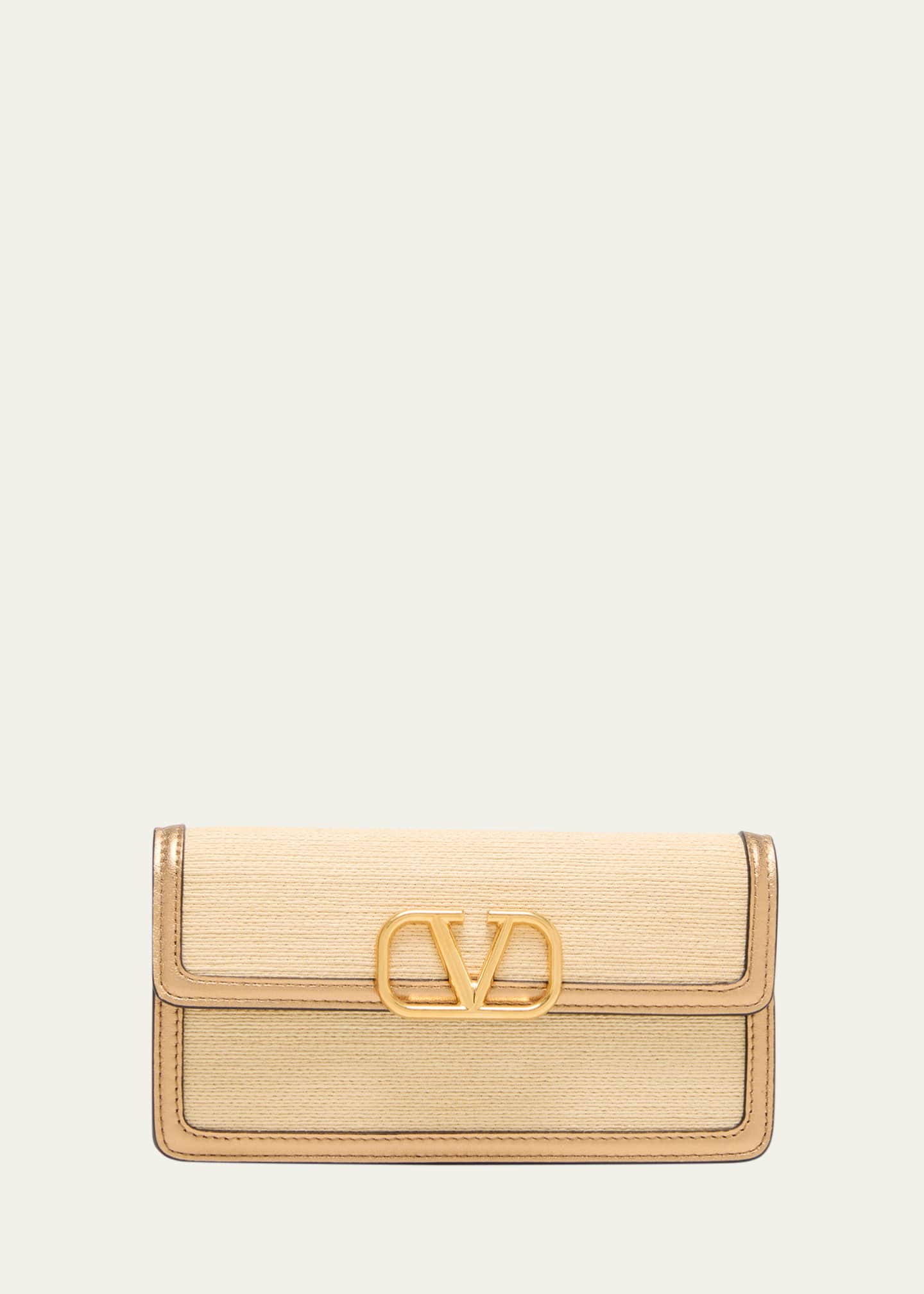 Valentino Garavani VLOGO Flap Raffia Wallet on Chain - Bergdorf Goodman