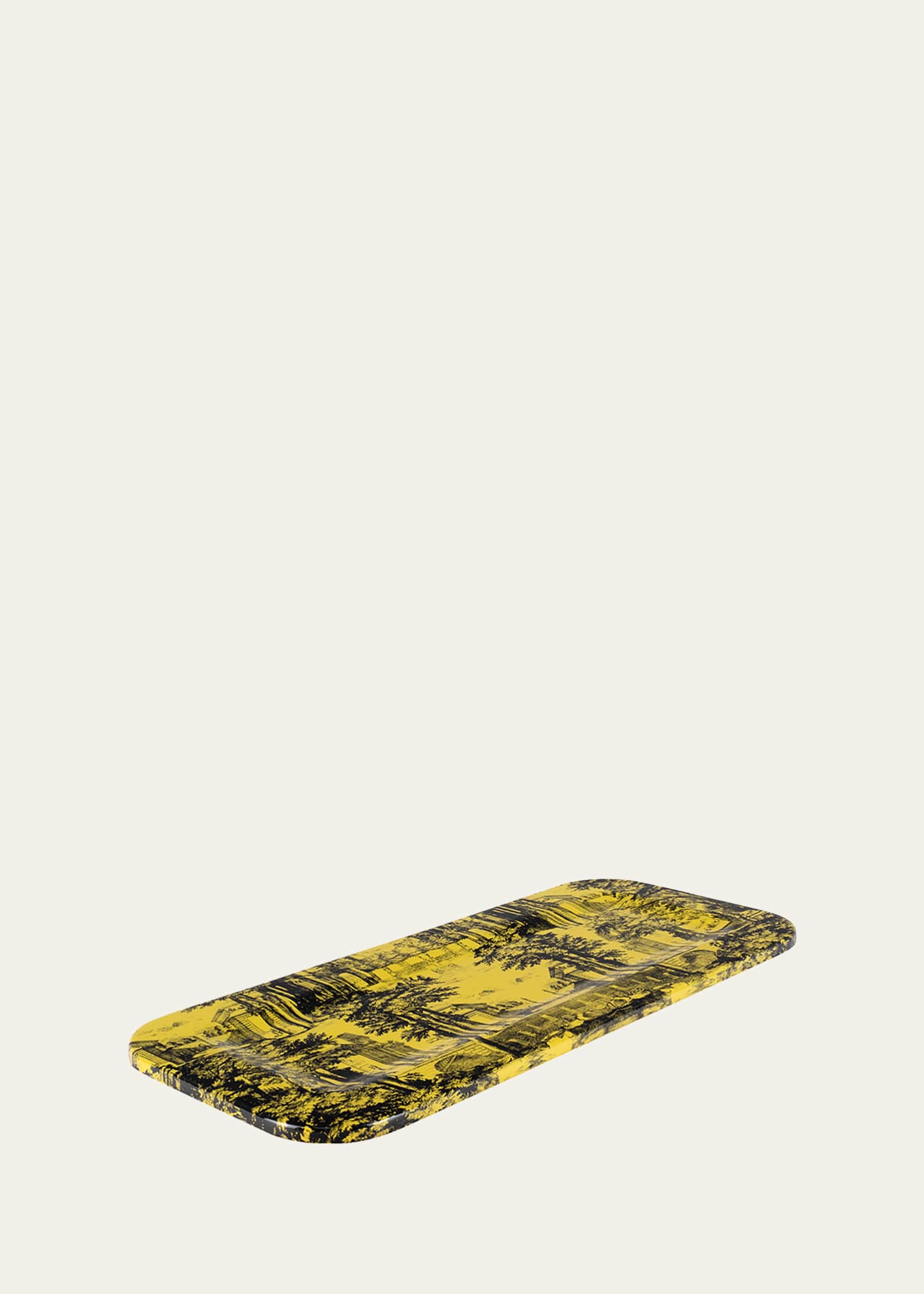 Fornasetti Tray 25X60cm - Giardino Settecentesco Black Yellow ...