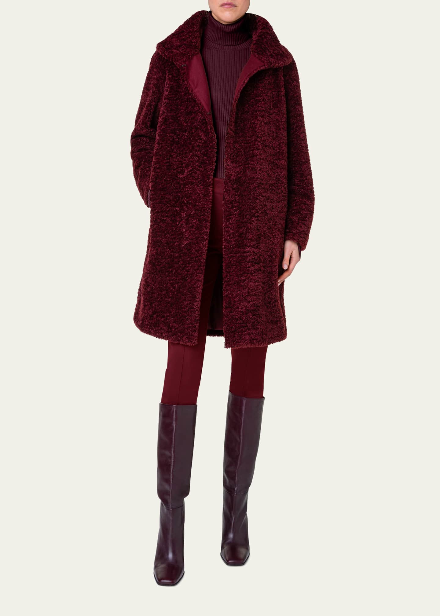Akris punto Dyed Faux Shearling Top Coat - Bergdorf Goodman