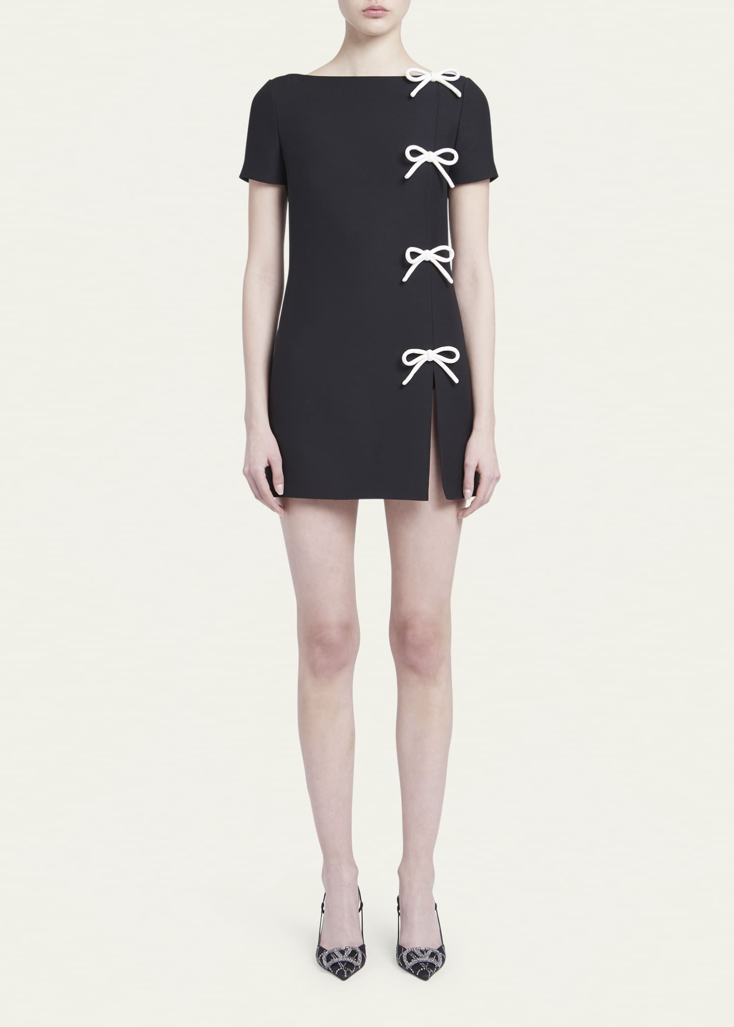 Valentino Garavani Crepe Couture Mini Dress With Bow Details Bergdorf