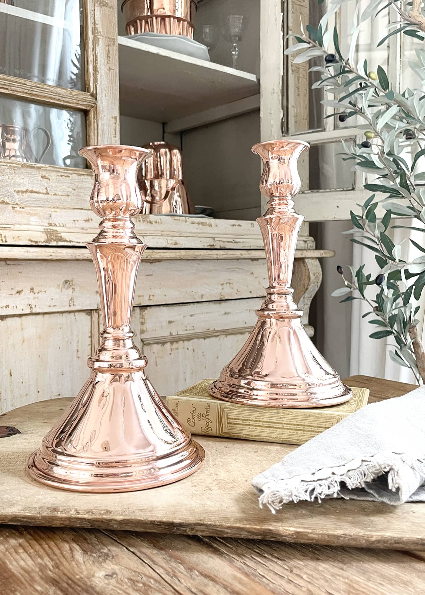 Coppermill Kitchen Vintage Inspired Copper Candlesticks Pair - Bergdorf ...