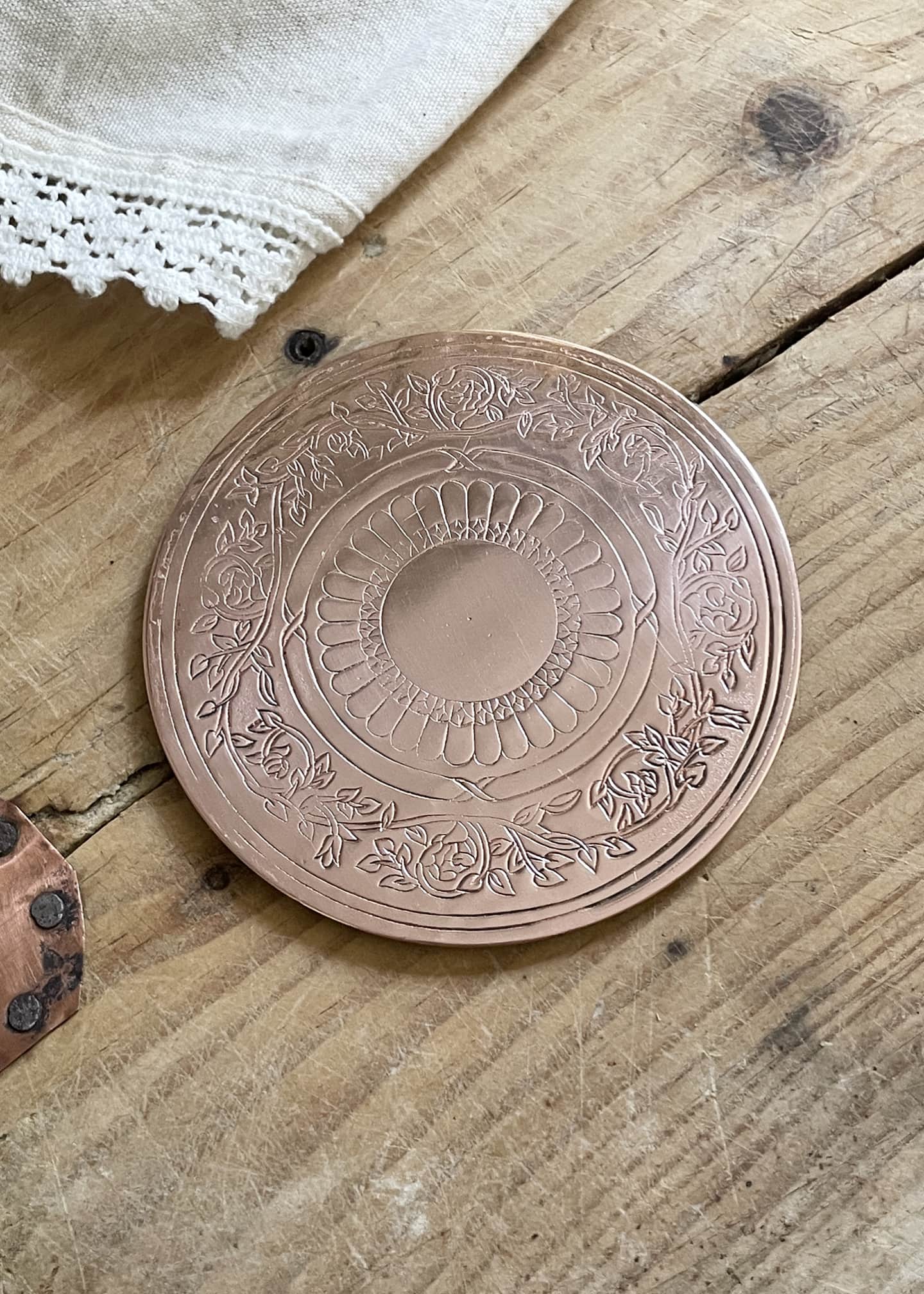 Coppermill Kitchen Vintage-Inspired Copper Coasters, Set of 4 ...
