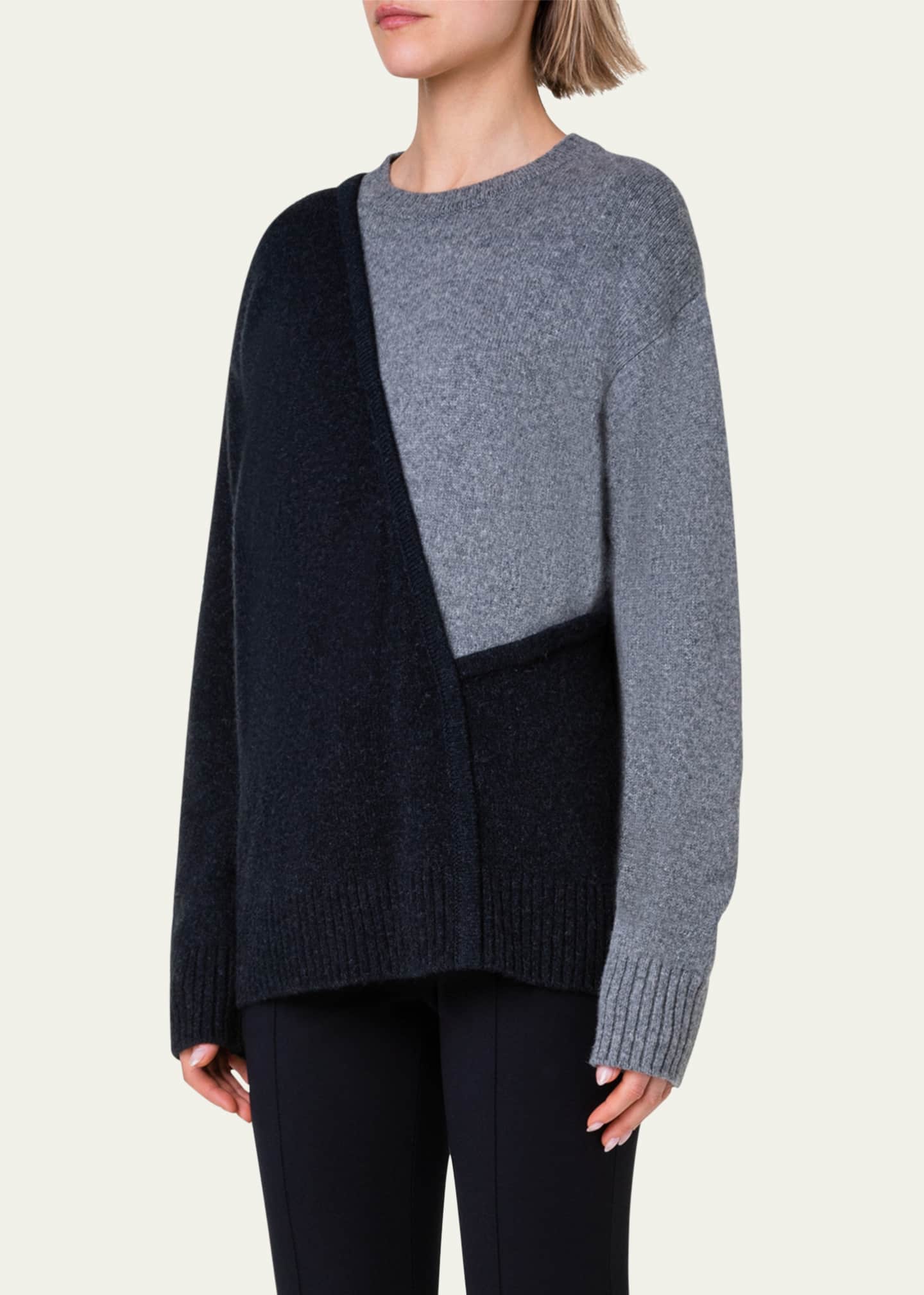 Akris punto Bicolor Wool Sweater - Bergdorf Goodman
