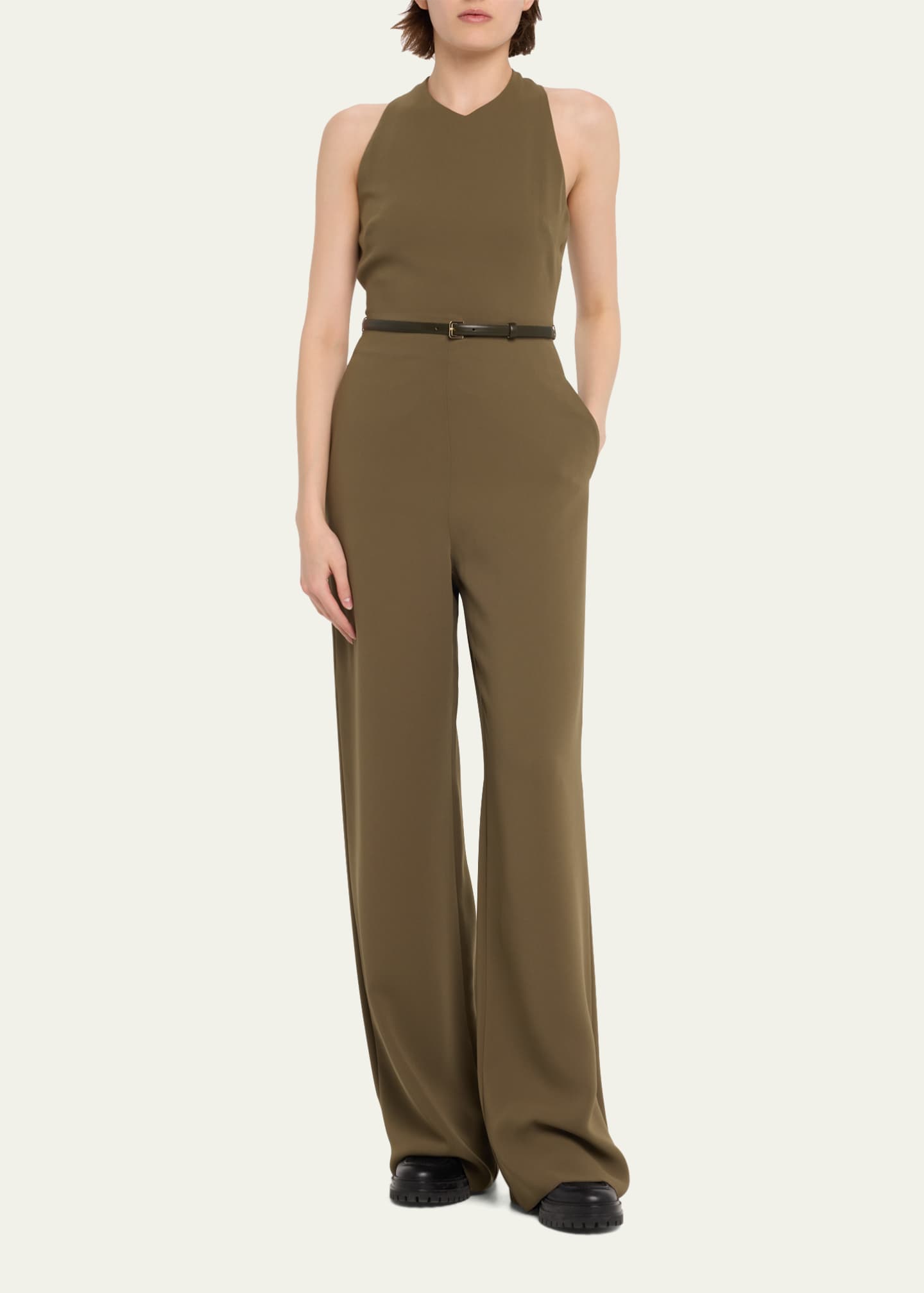 Max Mara Alfa Teardrop Wide-Leg Jumpsuit - Bergdorf Goodman