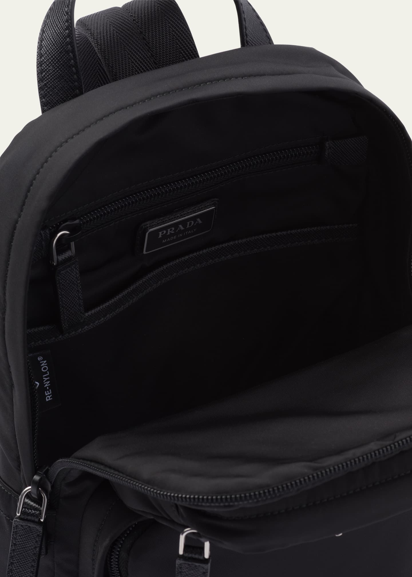 Prada Men's Nylon Triangle Logo Backpack - Bergdorf Goodman