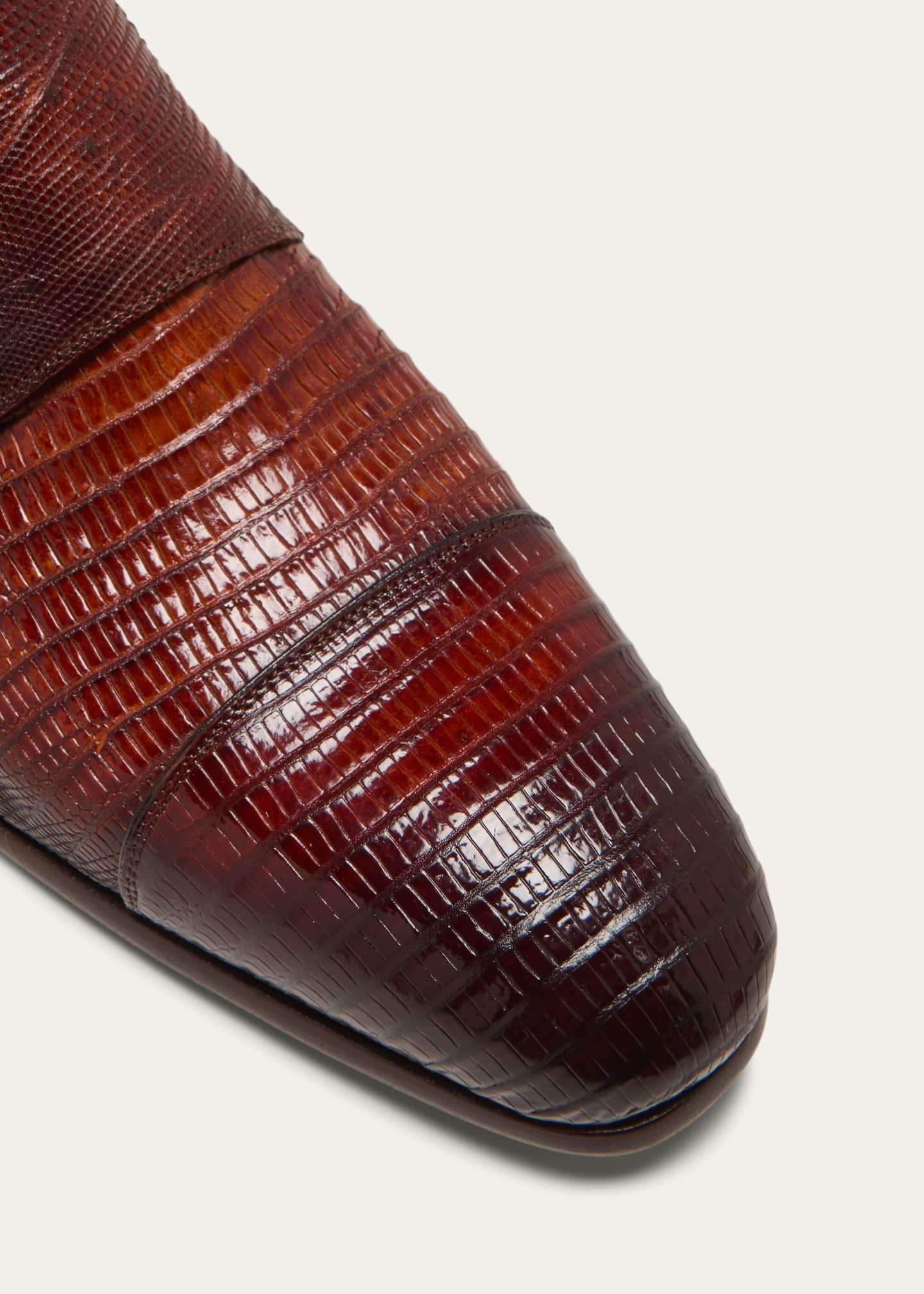 Magnanni Men's Vidal Lizard Double Monk Strap Loafers - Bergdorf Goodman