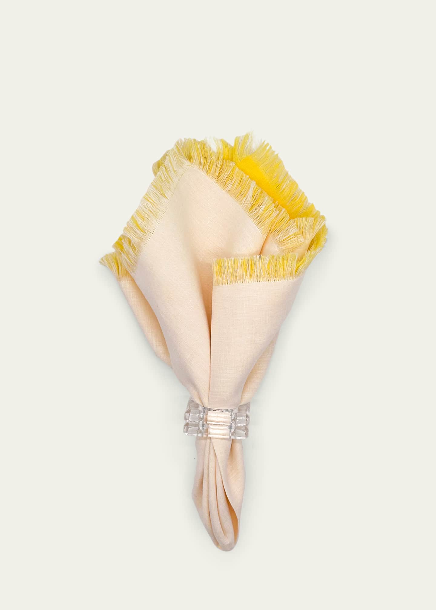 Tina Chen Designs Yellow Double-Sided Fringe Napkin - Bergdorf Goodman