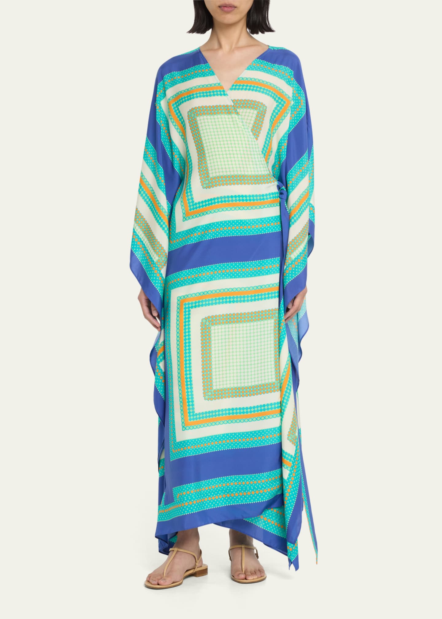 SIMKHAI Isabell Scarf-Print Voile Robe Coverup - Bergdorf Goodman