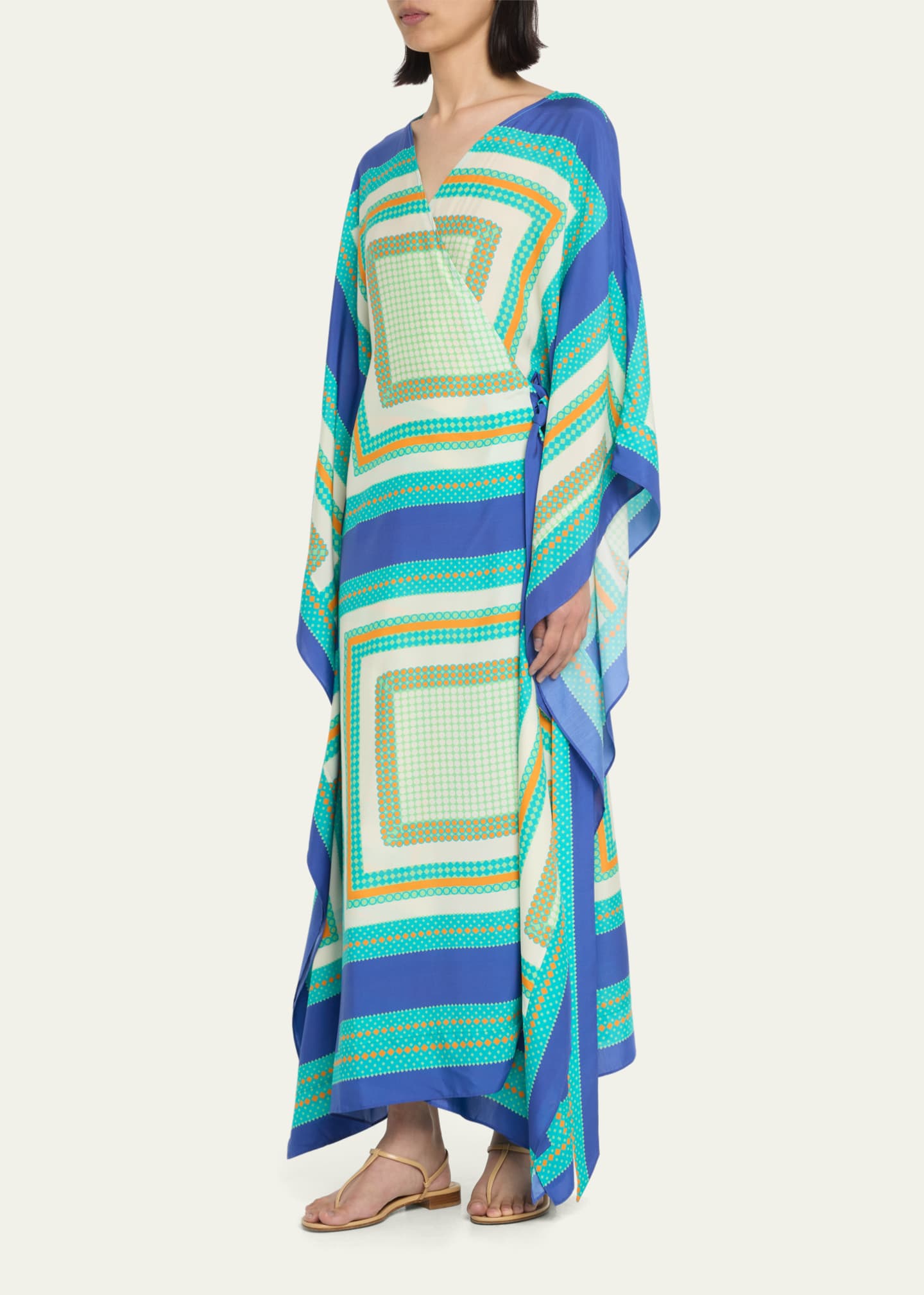 SIMKHAI Isabell Scarf-Print Voile Robe Coverup - Bergdorf Goodman
