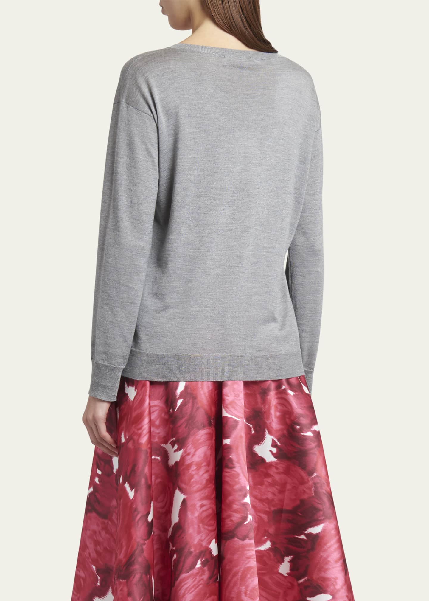 Valentino Garavani V Neck Long-Sleeve Cashmere Sweater - Bergdorf Goodman