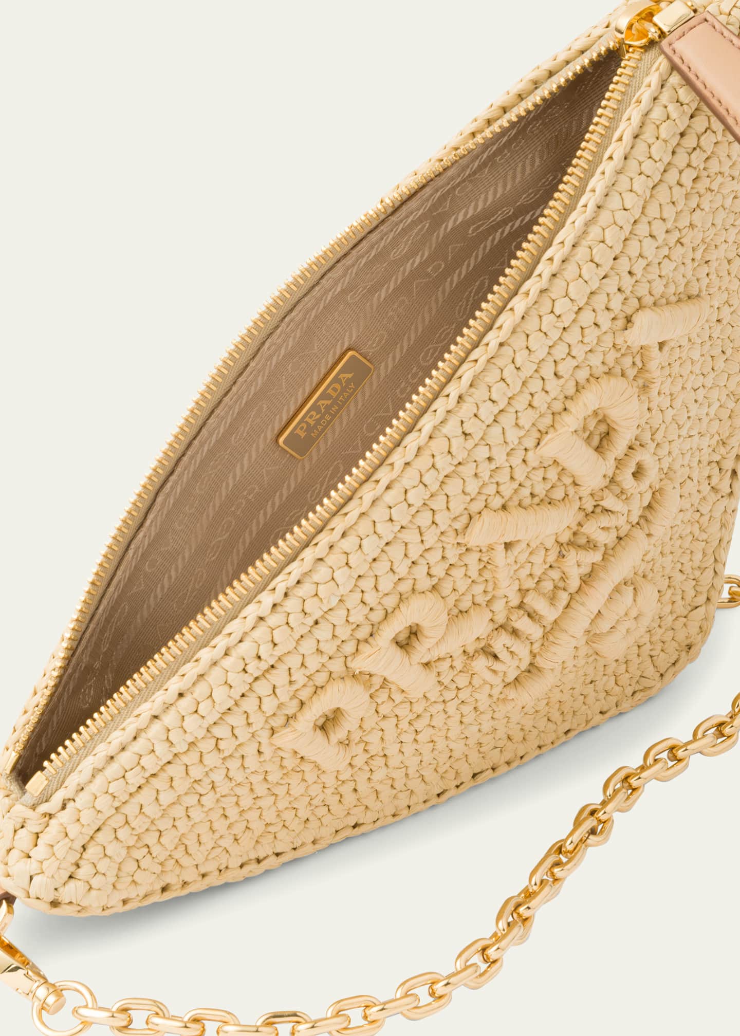 Prada Triangle Raffia Pouch Top-Handle Bag - Bergdorf Goodman