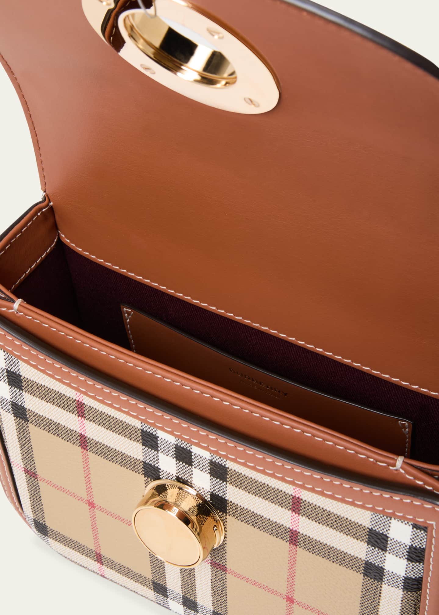 Burberry Elizabeth Small Check Saddle Crossbody Bag - Bergdorf Goodman
