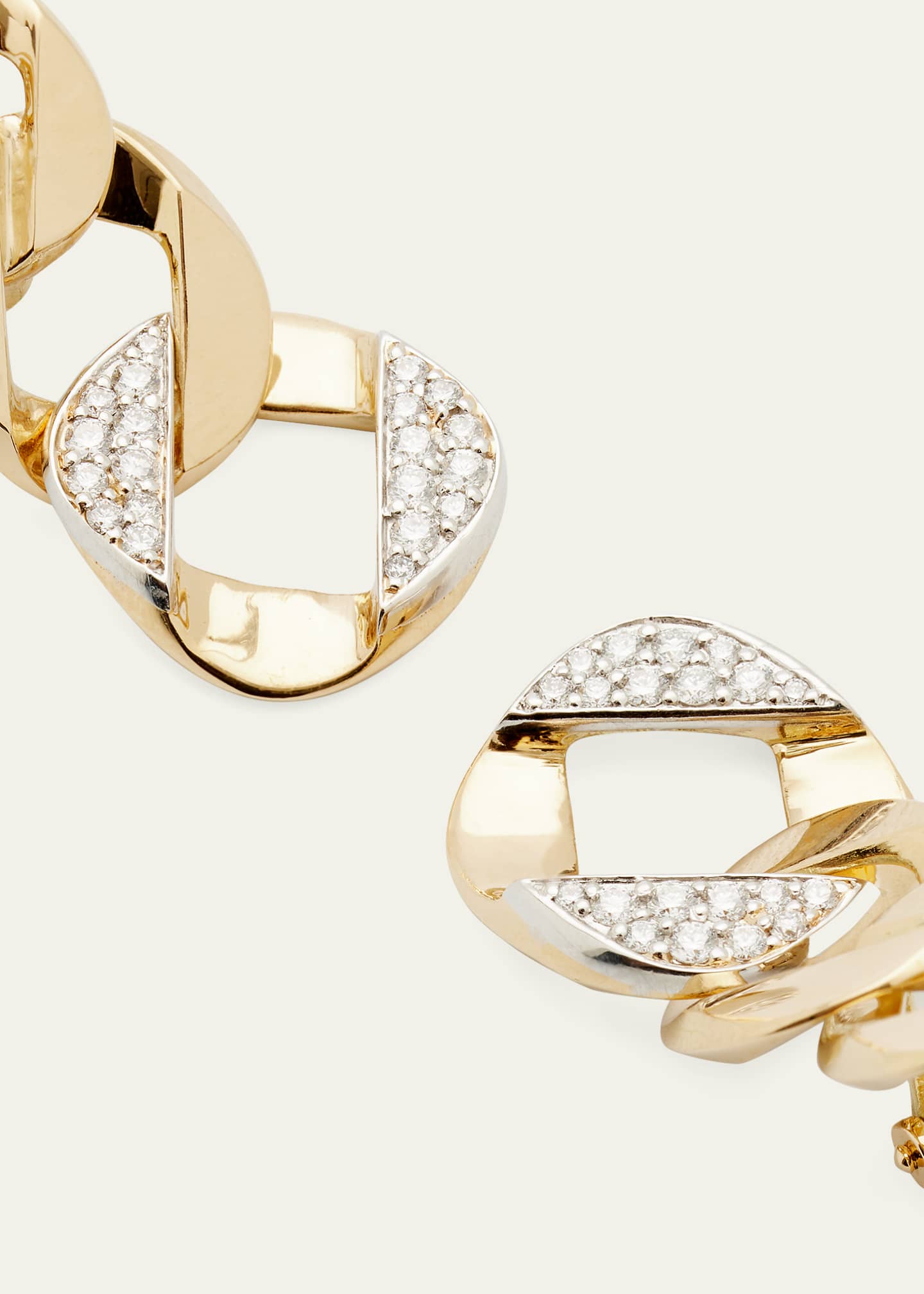 Verdura 18k Yellow Gold, Platinum and Diamond Piccolo Curb Link Ear ...