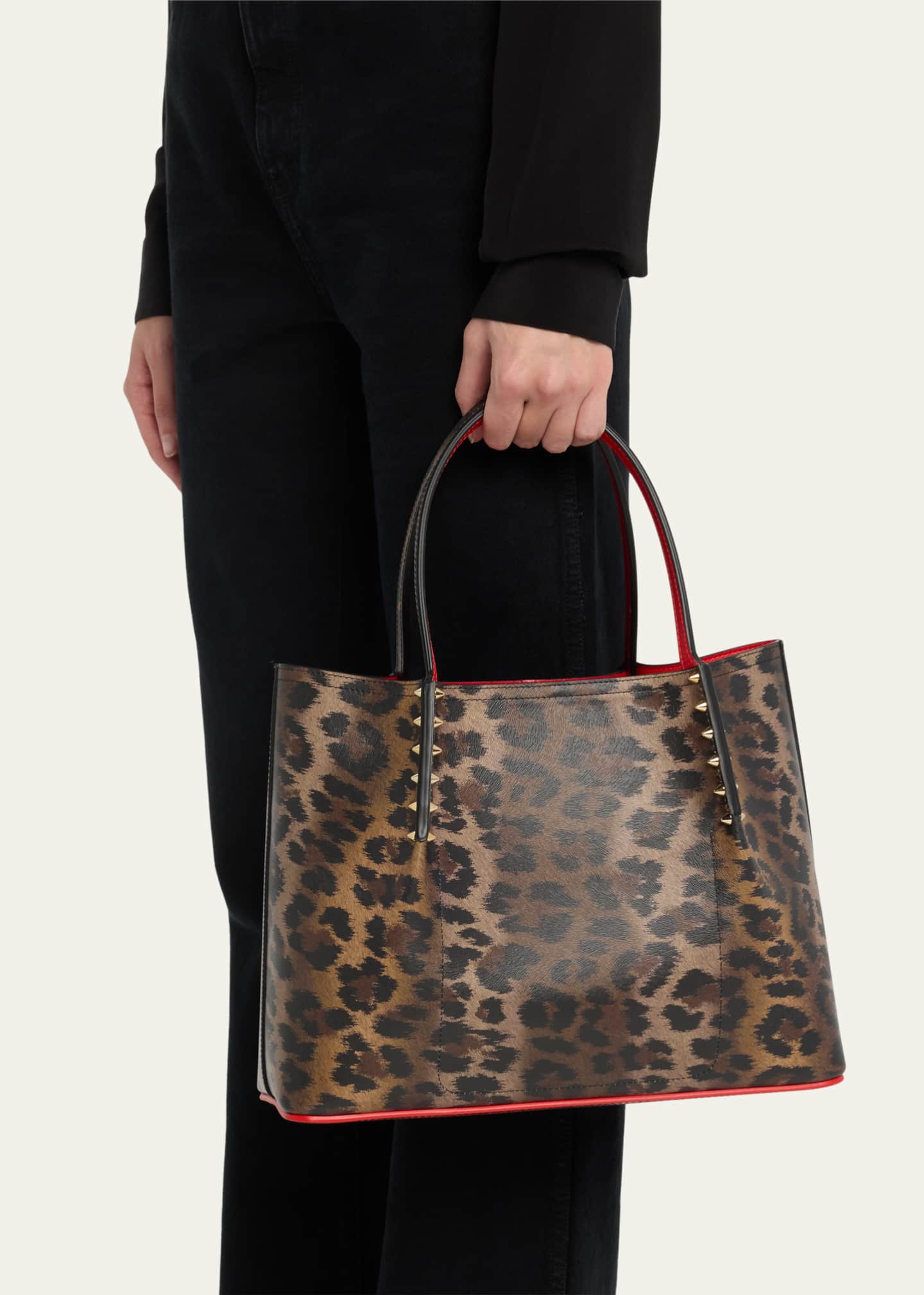 Christian Louboutin Cabarock Leopard-Print Spike Tote Bag - Bergdorf ...