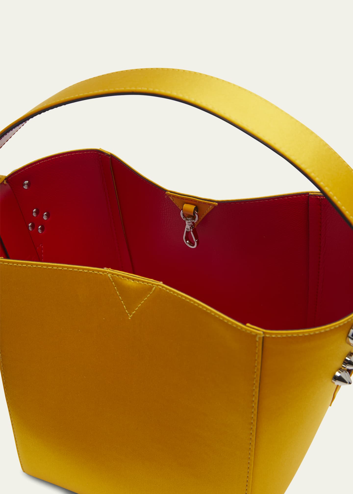Christian Louboutin Cabachic Studded Satin Bucket Bag - Bergdorf Goodman