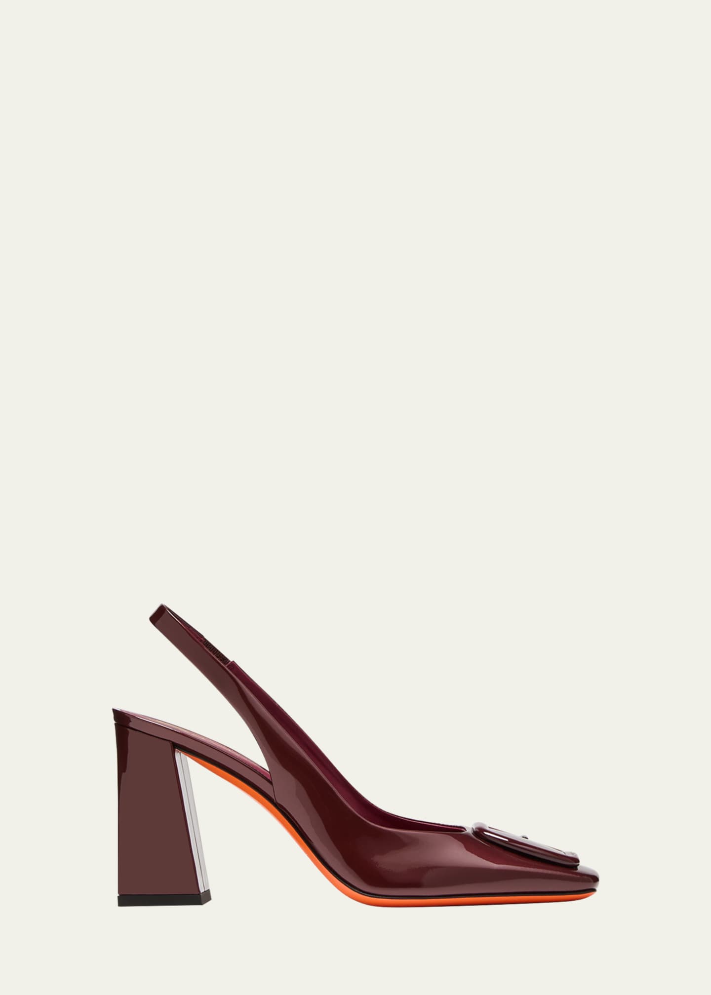 Santoni Peaches Patent Buckle Slingback Pumps - Bergdorf Goodman