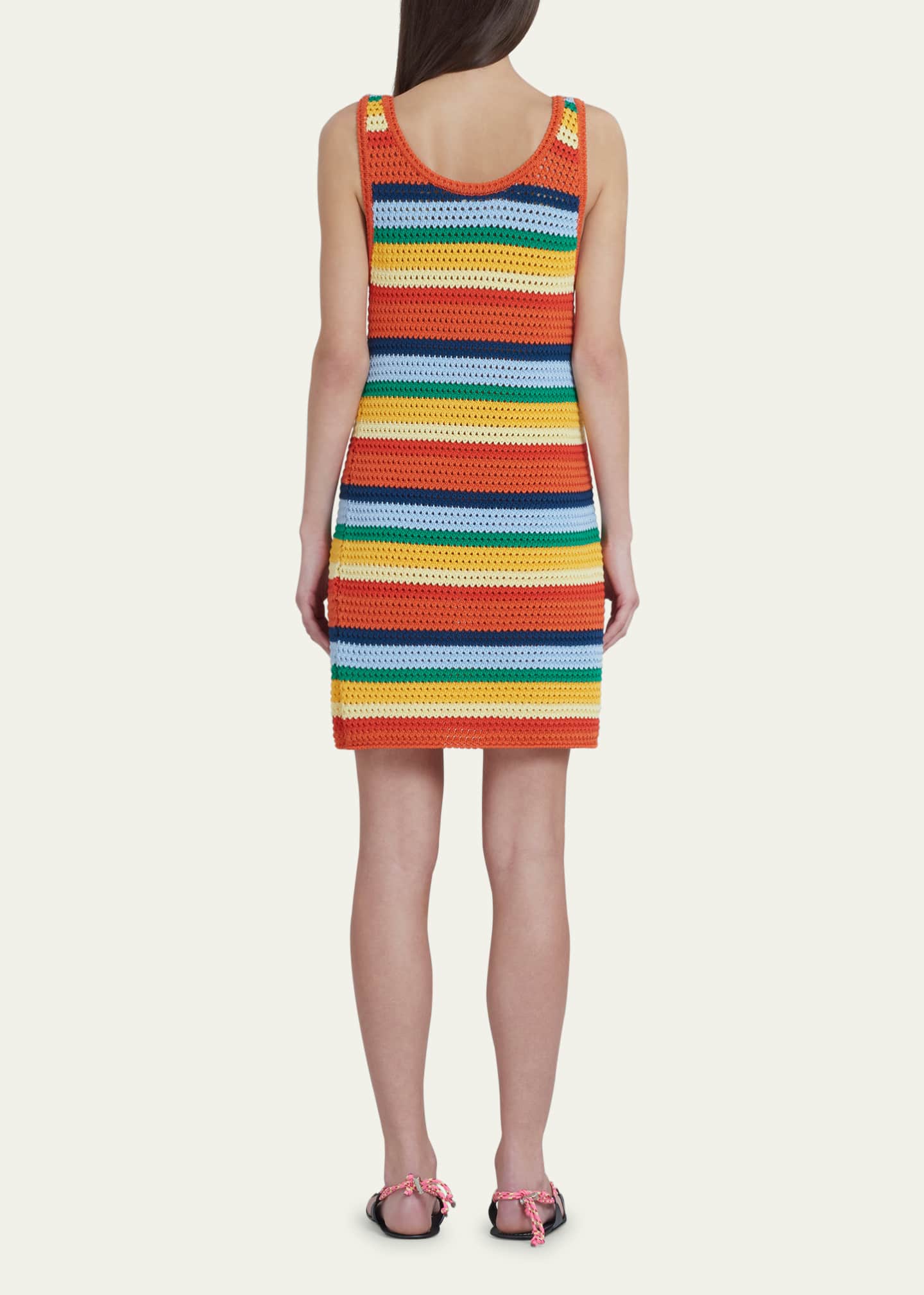 Marni x No Vacancy Inn Striped Crochet Sleeveless Mini Dress - Bergdorf ...