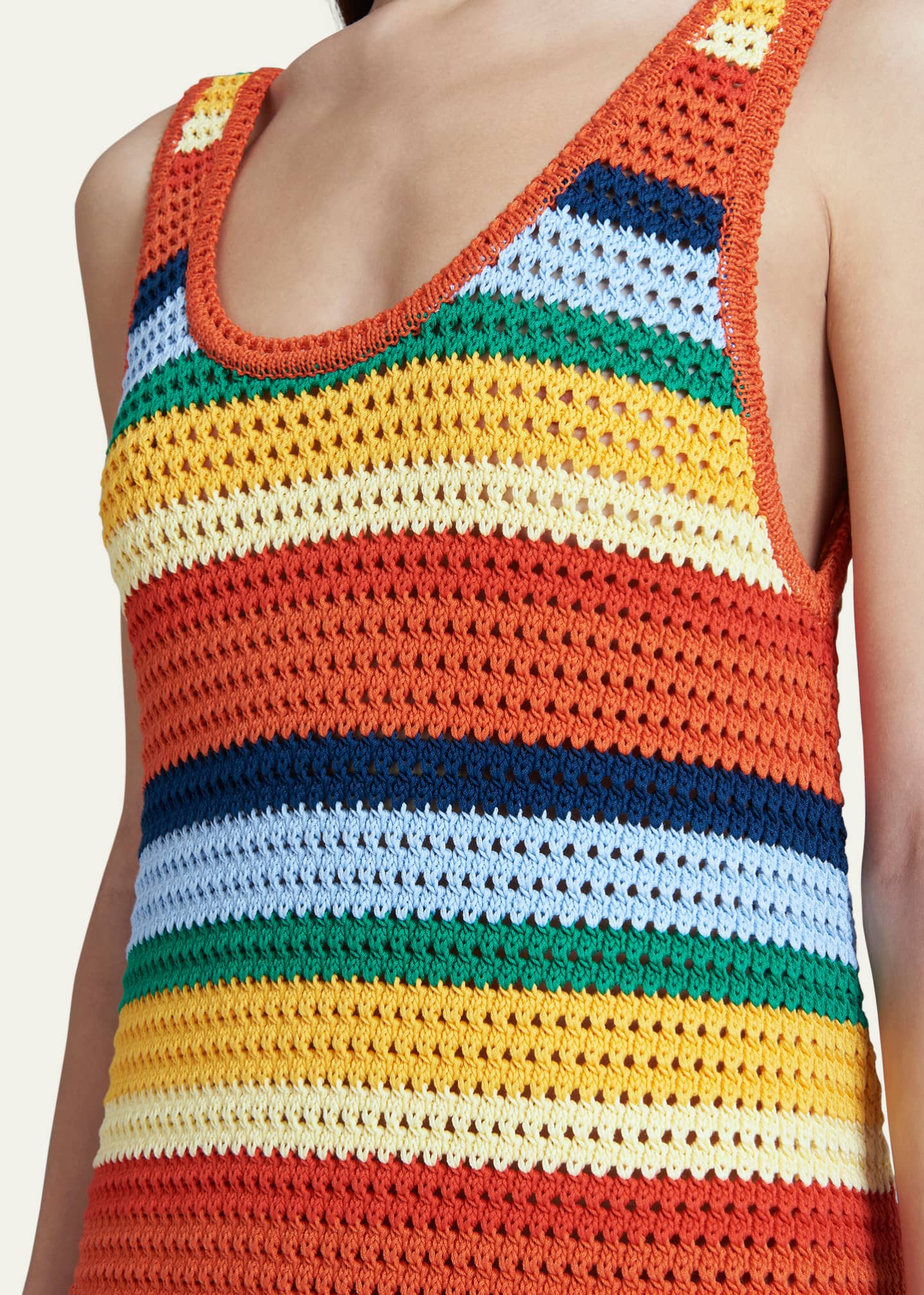 Marni x No Vacancy Inn Striped Crochet Sleeveless Mini Dress - Bergdorf ...