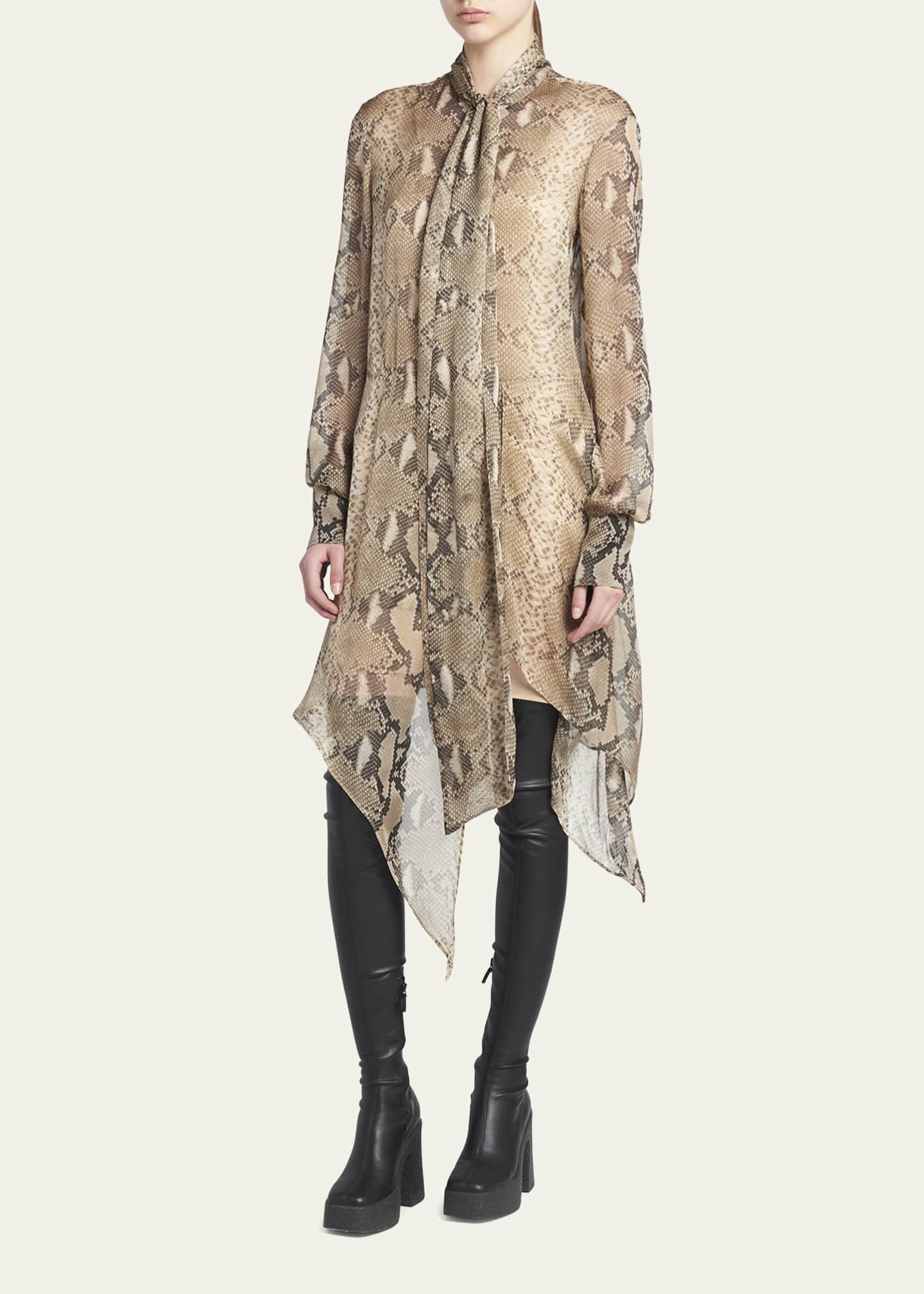 Stella McCartney Phyton Snake Print Asymmetric Dress - Bergdorf Goodman